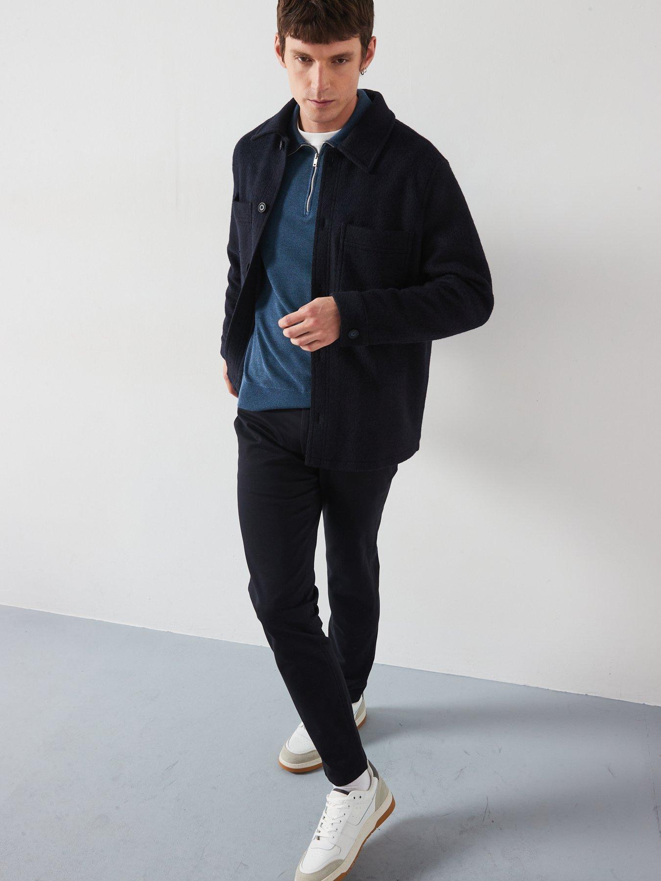 Mango Barna Smart Slim Fit Trousers - Navy | Very