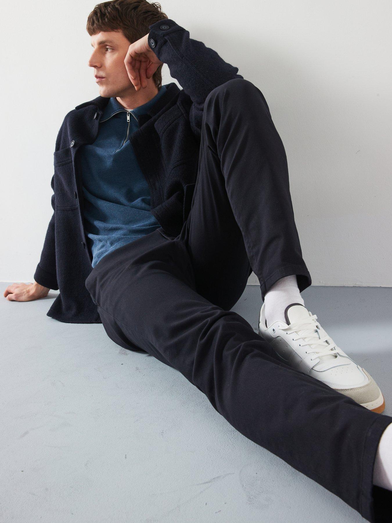 Mango Barna Smart Slim Fit Trousers - Navy | Very