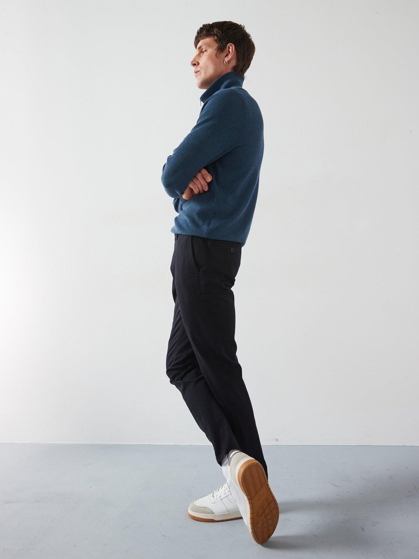 Mango Barna Smart Slim Fit Trousers - Navy | Very