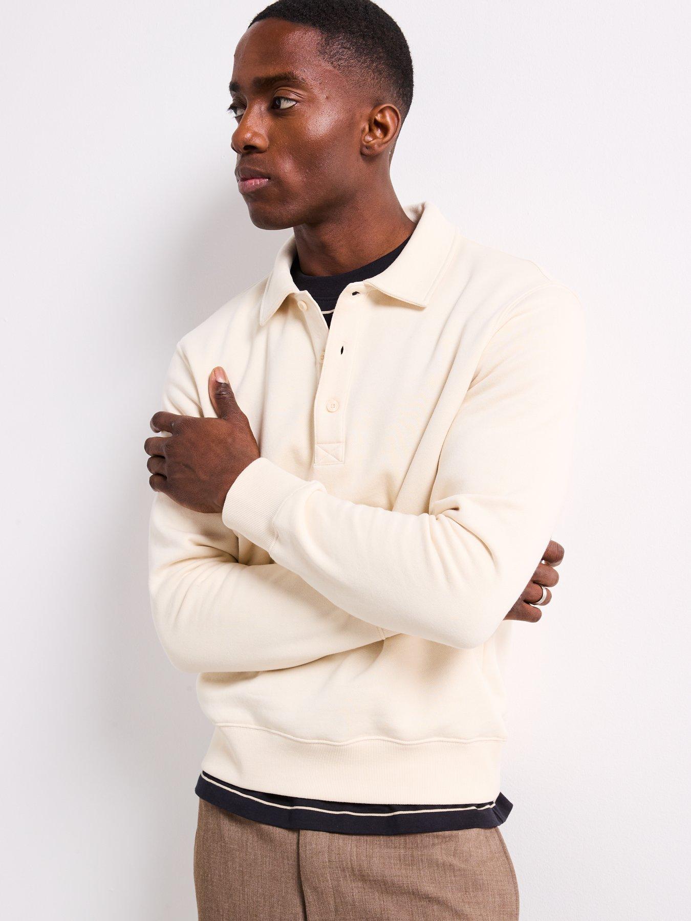 Mango Bola Long Sleeved Collared Polo Neck Sweatshirt - Cream | Very