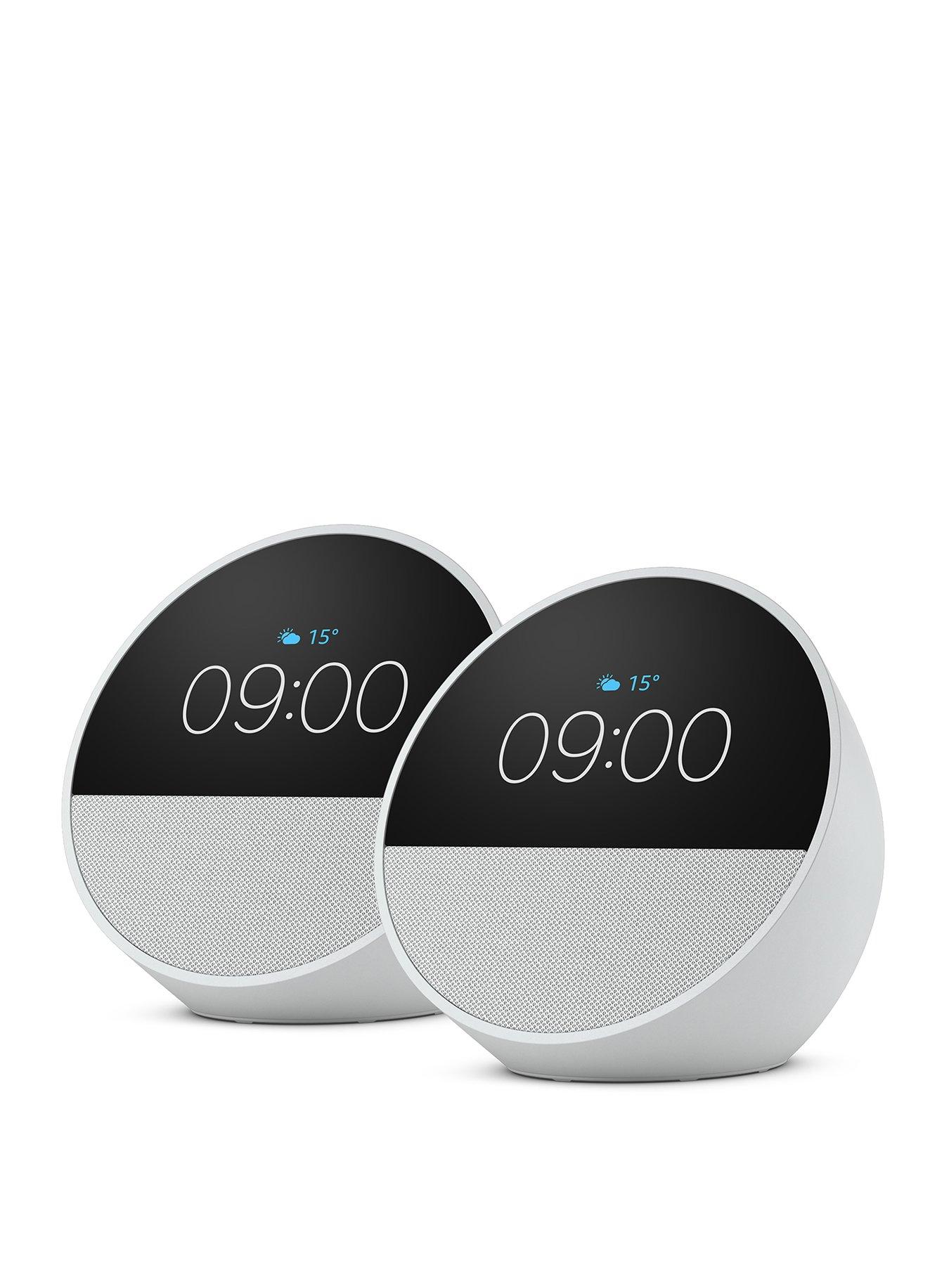 Amazon Echo Spot Alarm Clock with Alexa - 2 Pack, White | Very