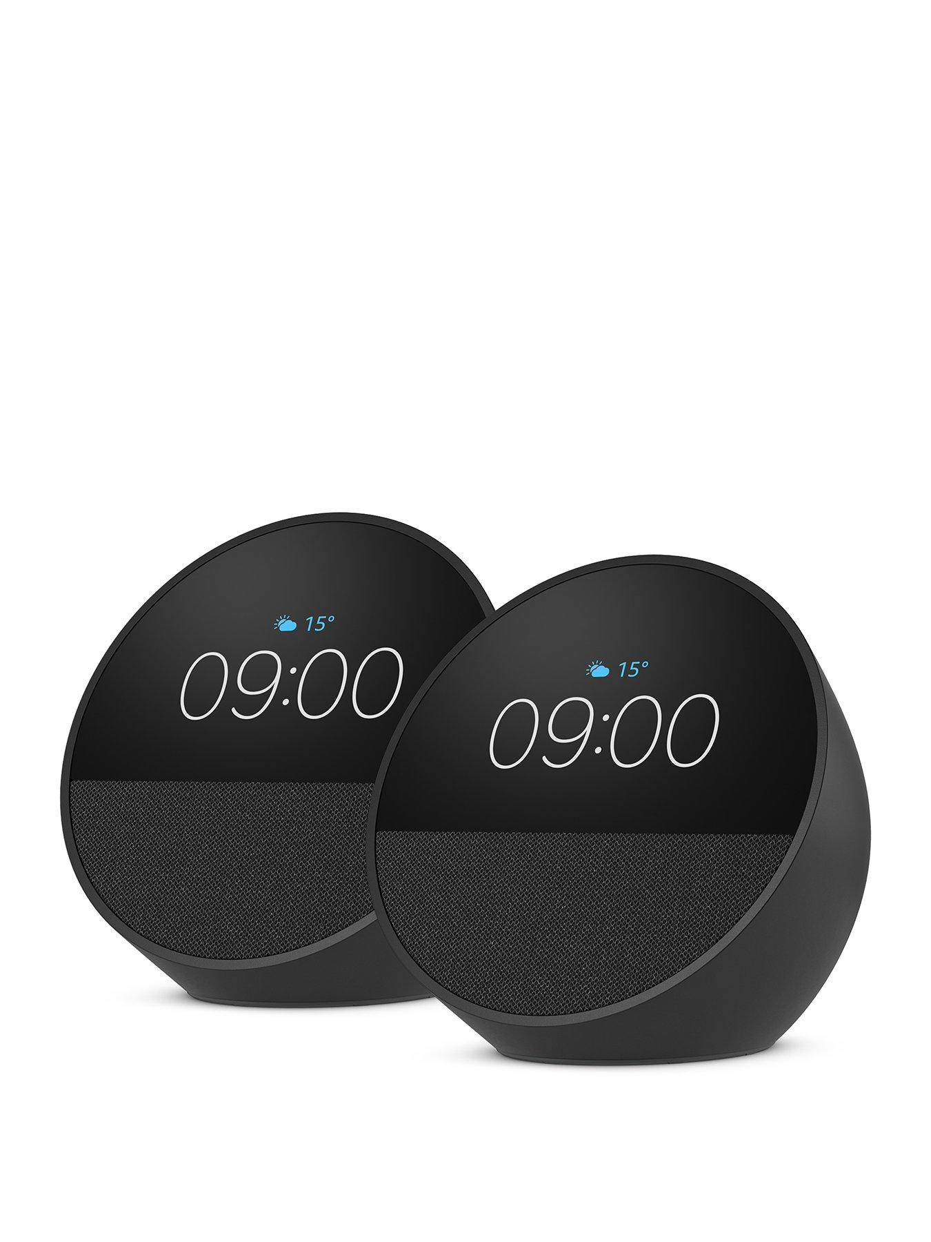Amazon Echo Spot Alarm Clock with Alexa - 2 Pack, Black | Very