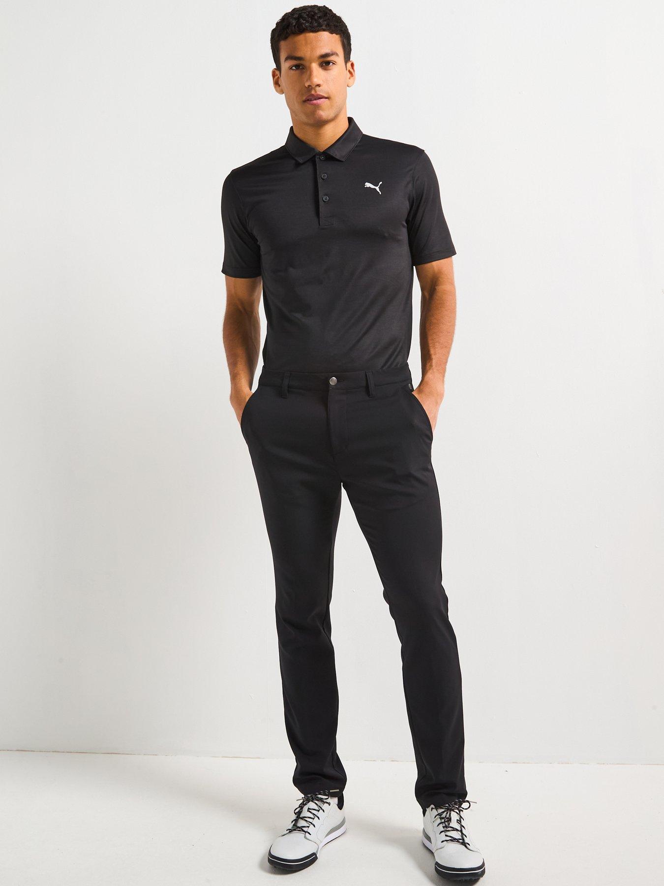 Puma Mens Golf Icon Heather Polo 20 - Puma Black Heather | Very