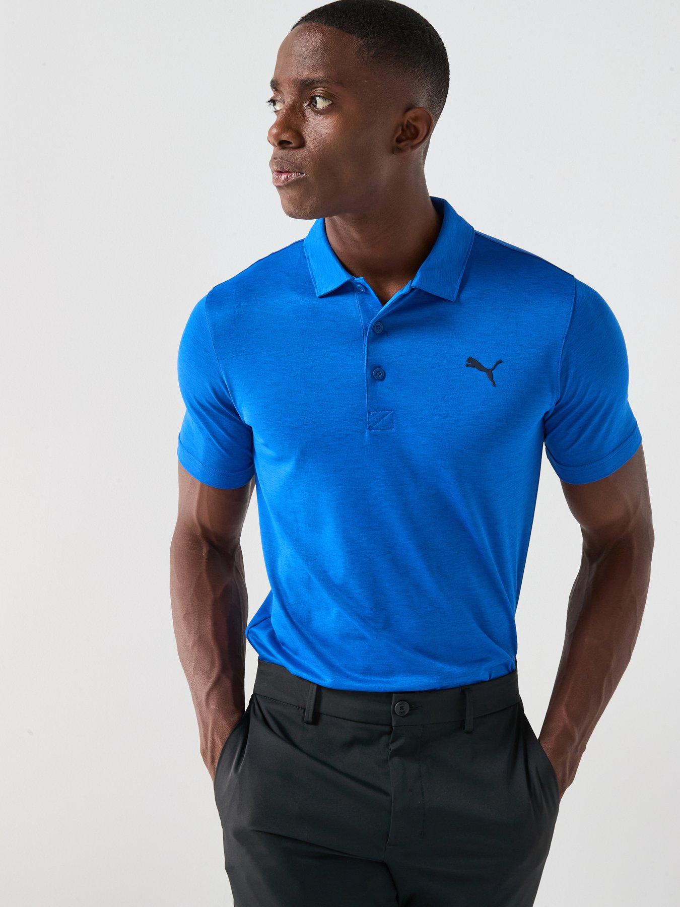 Puma Mens Golf Icon Heather Polo 2.0 - Blue | Very