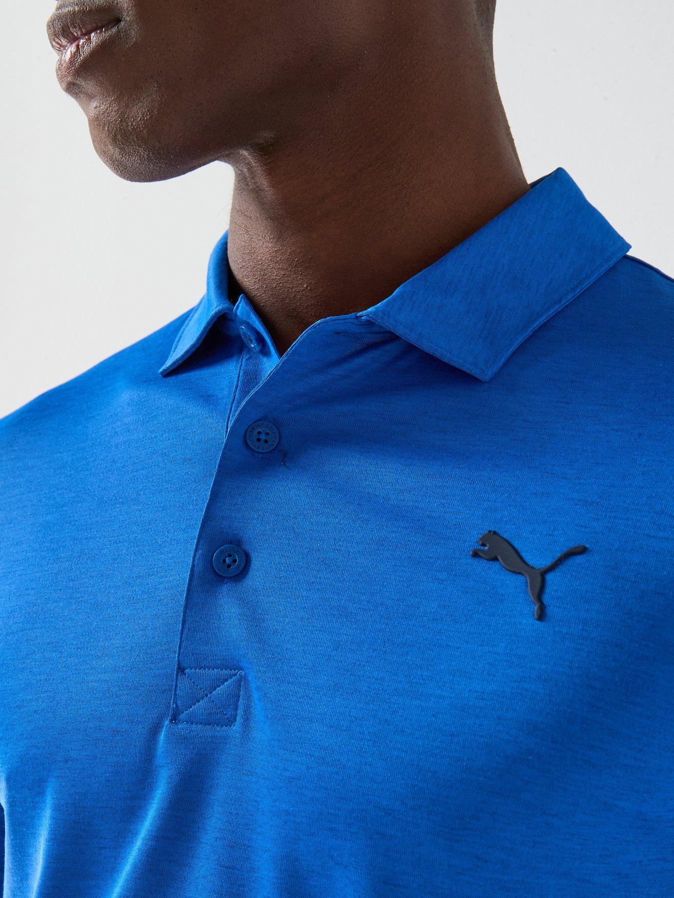 Puma Mens Golf Icon Heather Polo 2.0 - Blue | Very