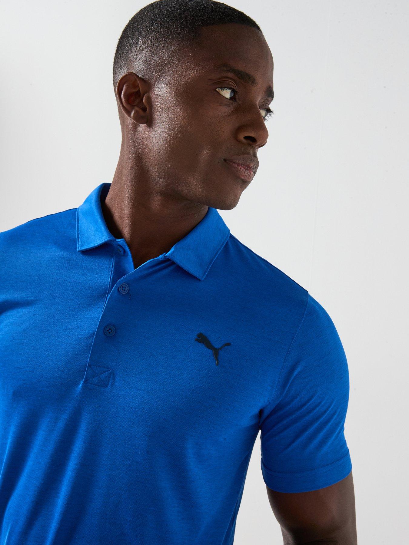 Puma Mens Golf Icon Heather Polo 2.0 - Blue | Very