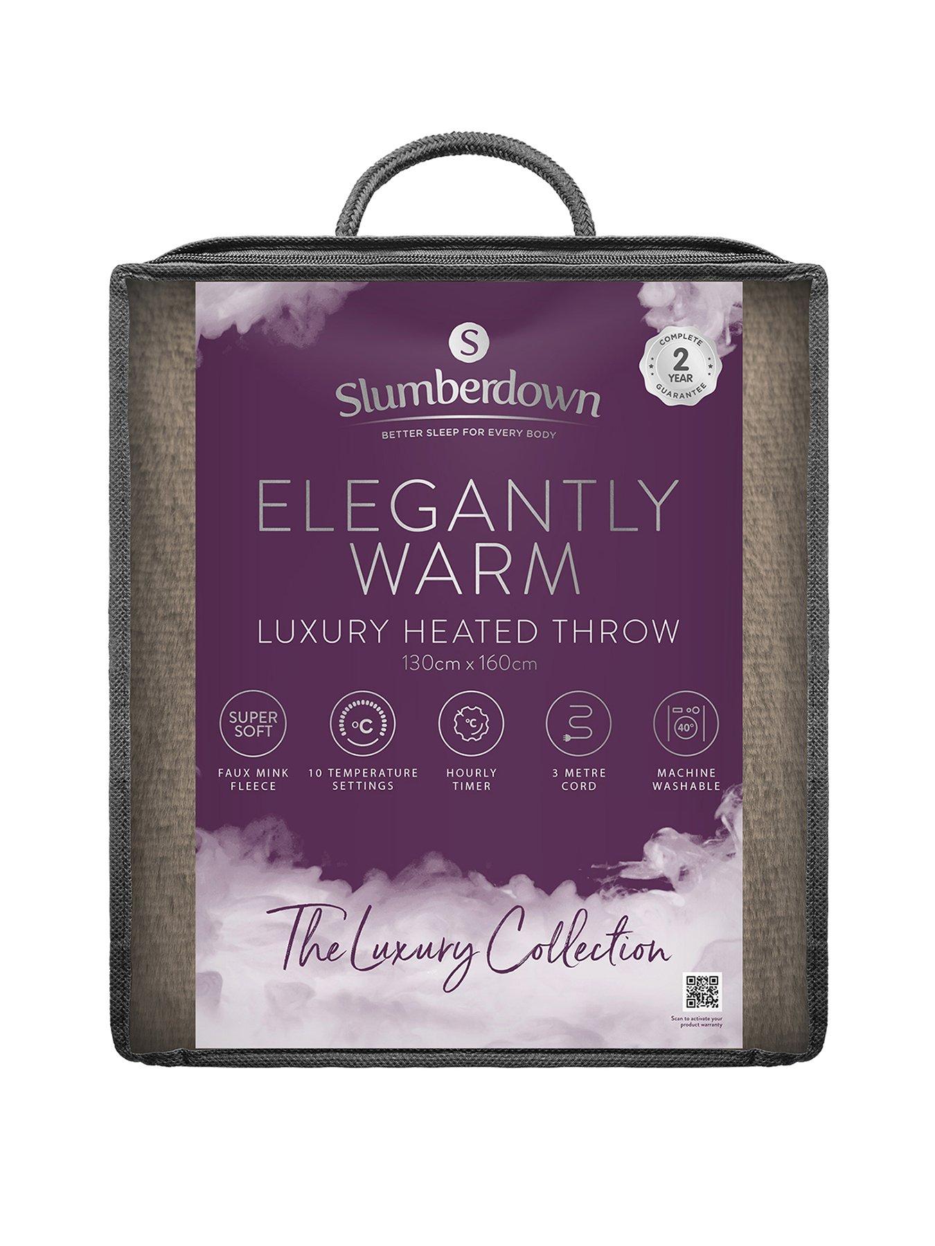 Slumberdown Elegantly Warm Luxury Heated Throw- Mole | Very