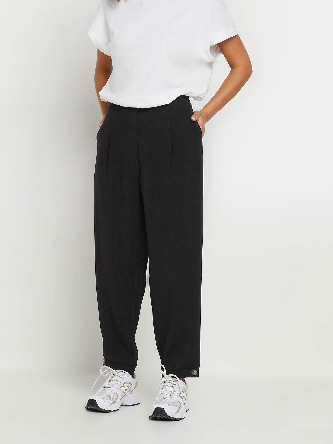 PixieGirl Petite Barrel Button Cuff Trouser - Black | Very