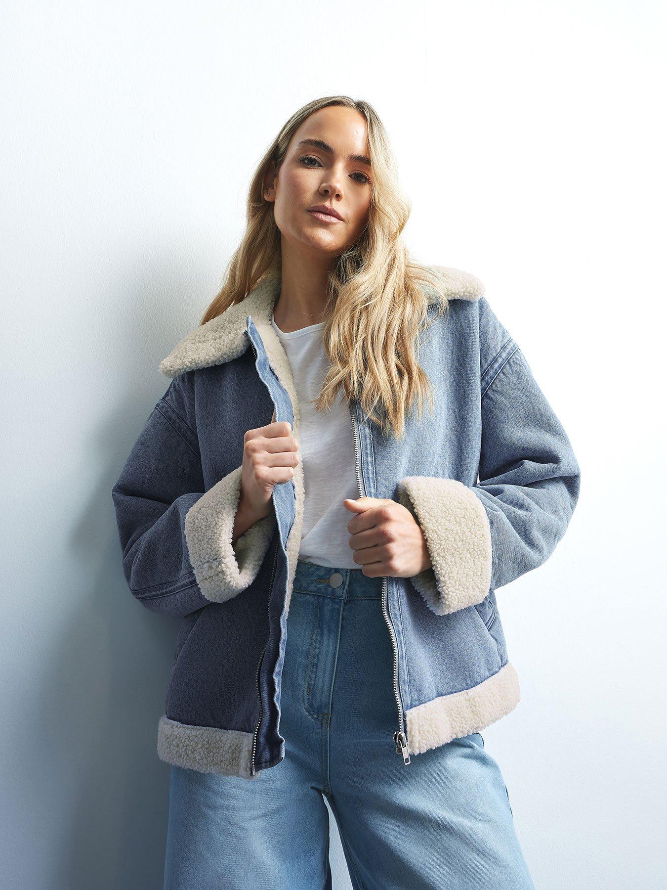 Long Tall Sally Denim and Borg Jacket - Blue | Very