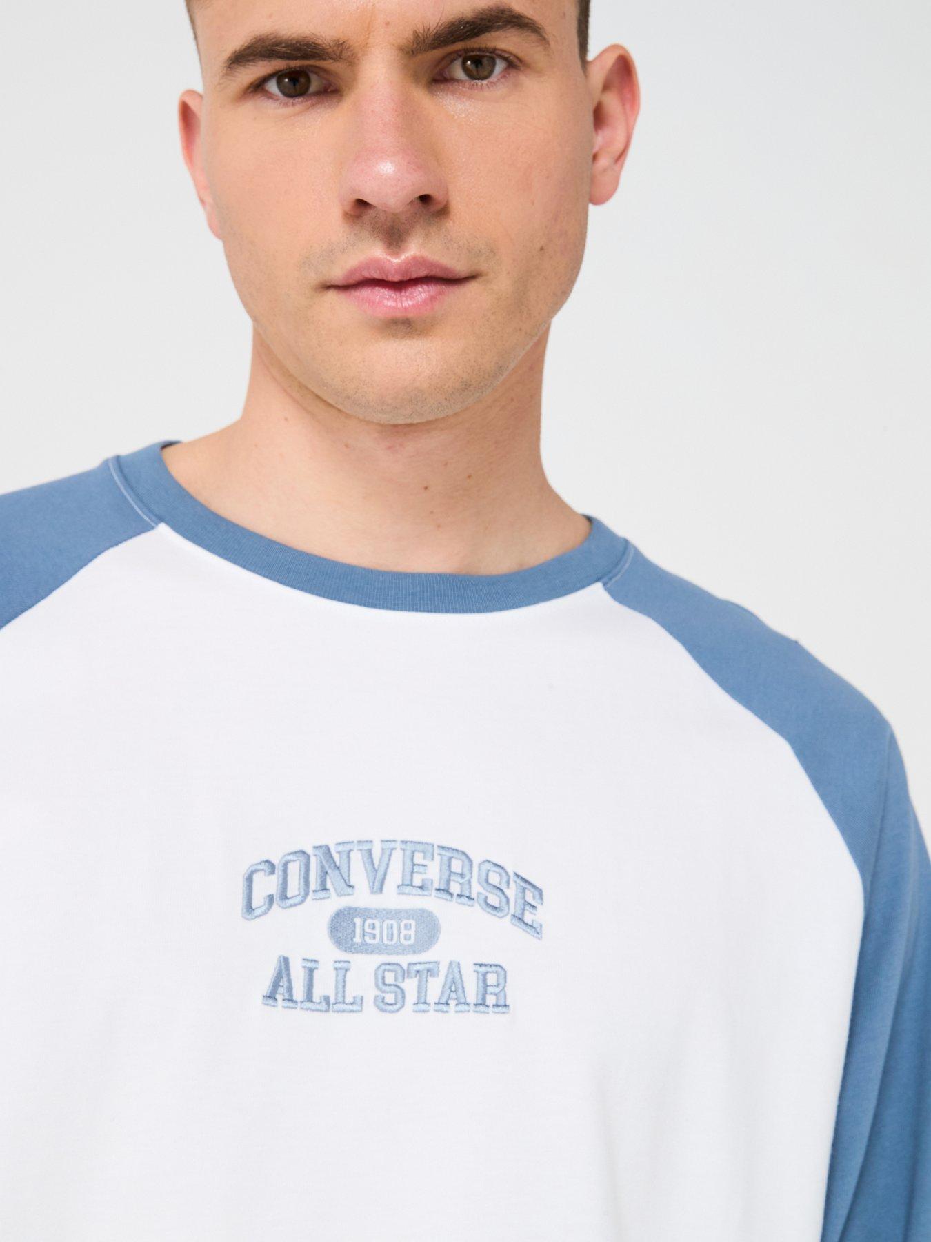 Converse Men's Retro Chuck Core Raglan Long Sleeve Tee - Blue | Very
