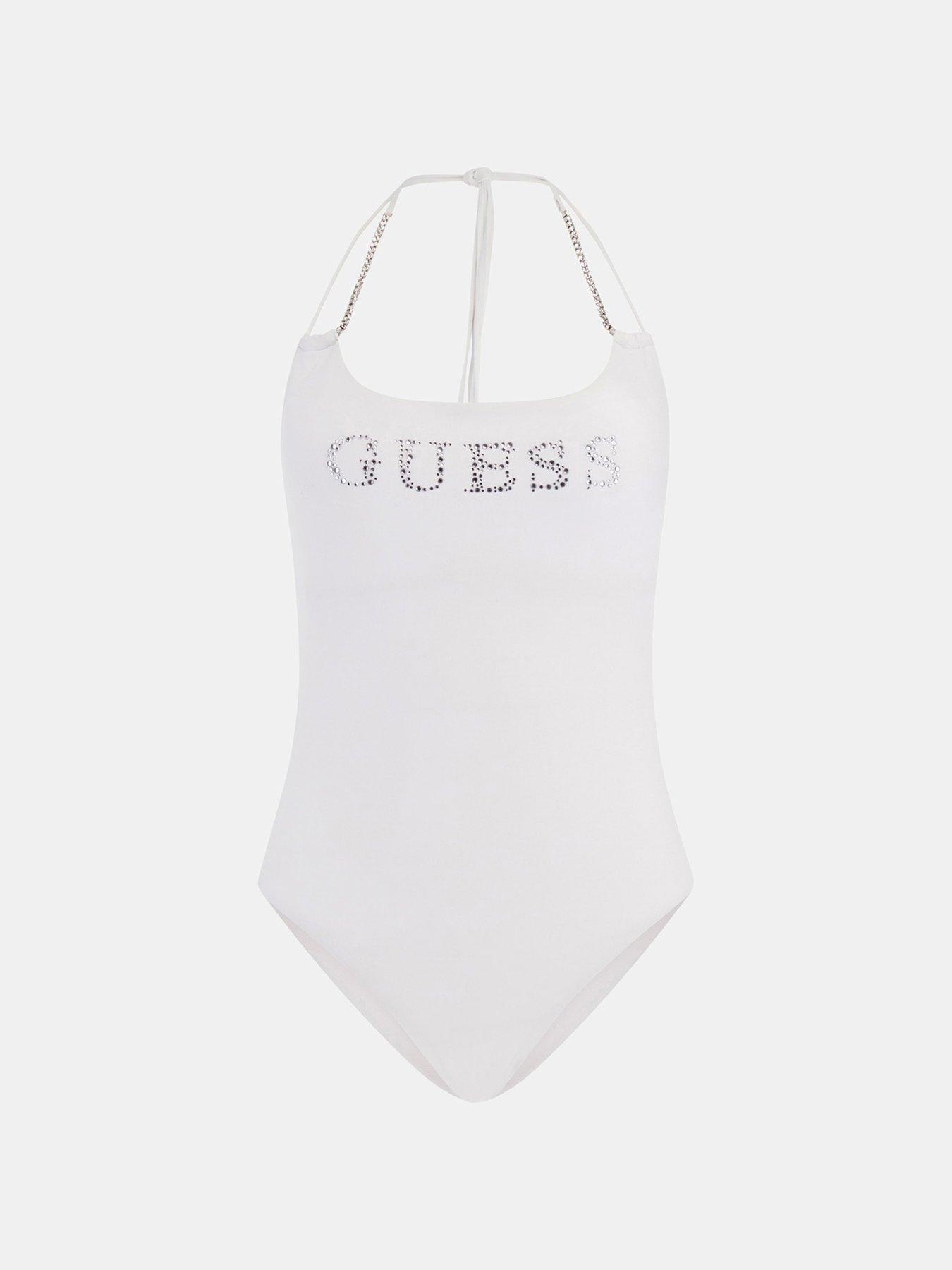 Guess Logo One Piece Swimsuit - White | Very