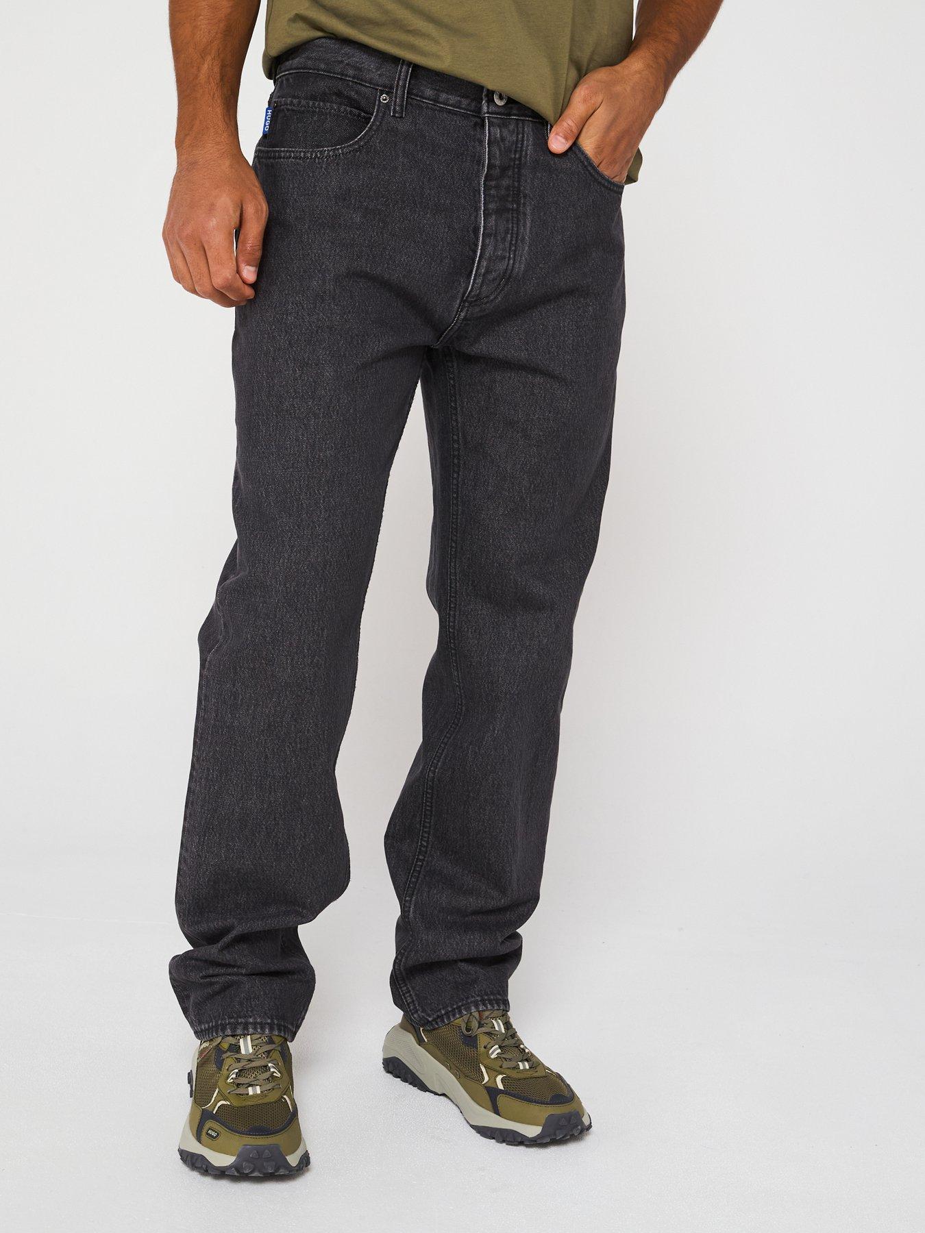 HUGO Blue Jonah Straight Fit Jeans - Charcoal | Very