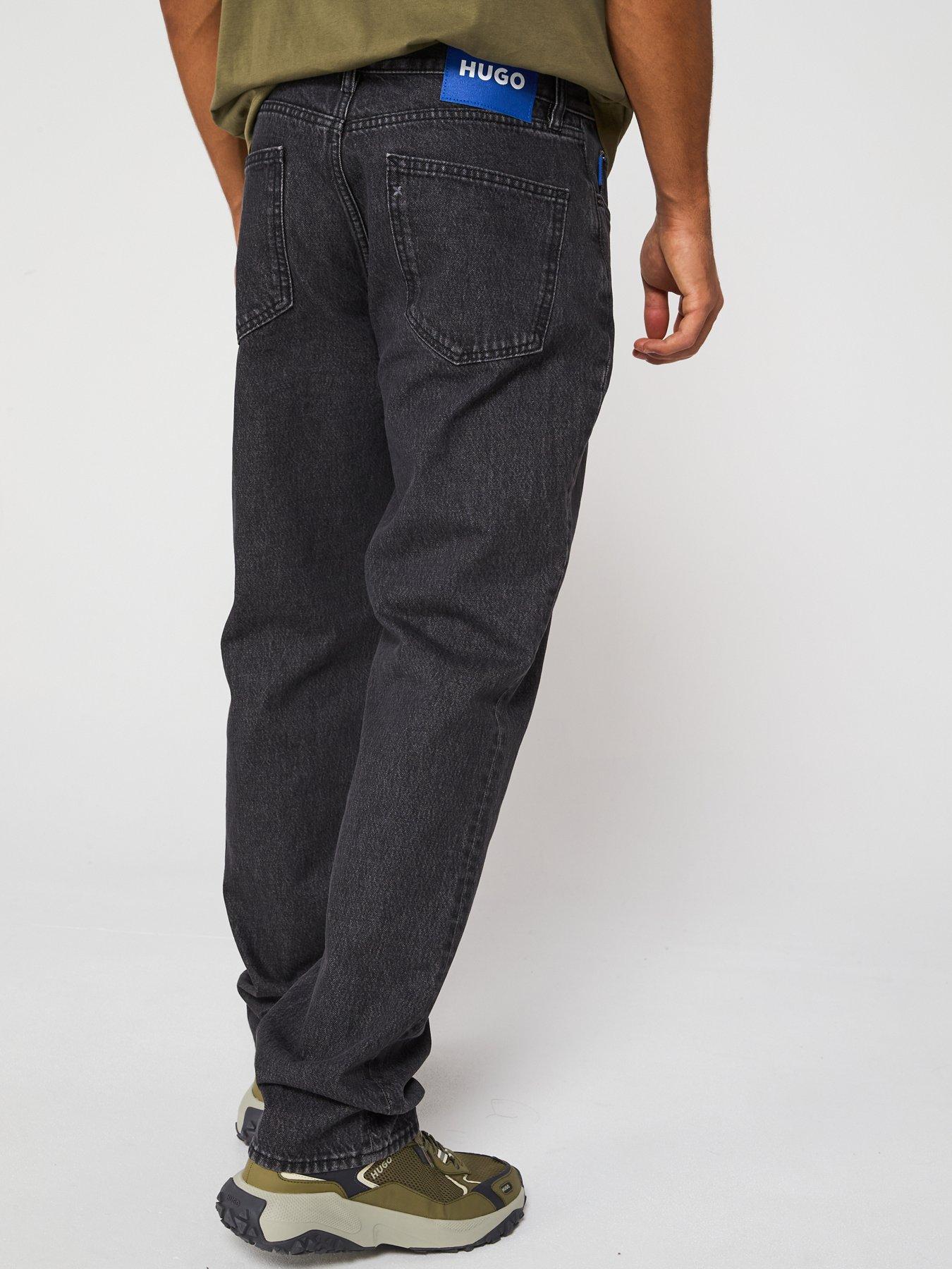 HUGO Blue Jonah Straight Fit Jeans - Charcoal | Very