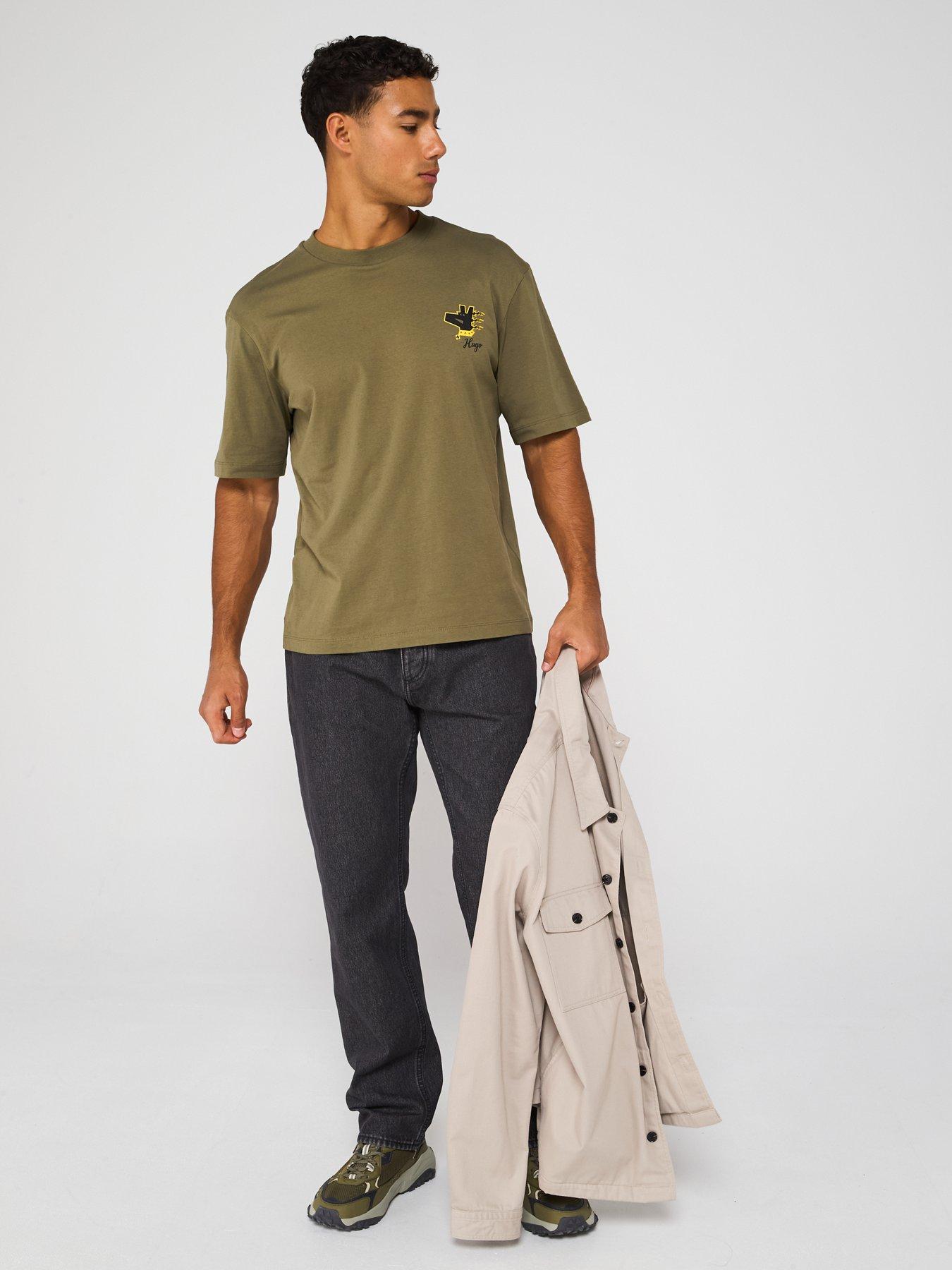 HUGO Blue Jonah Straight Fit Jeans - Charcoal | Very