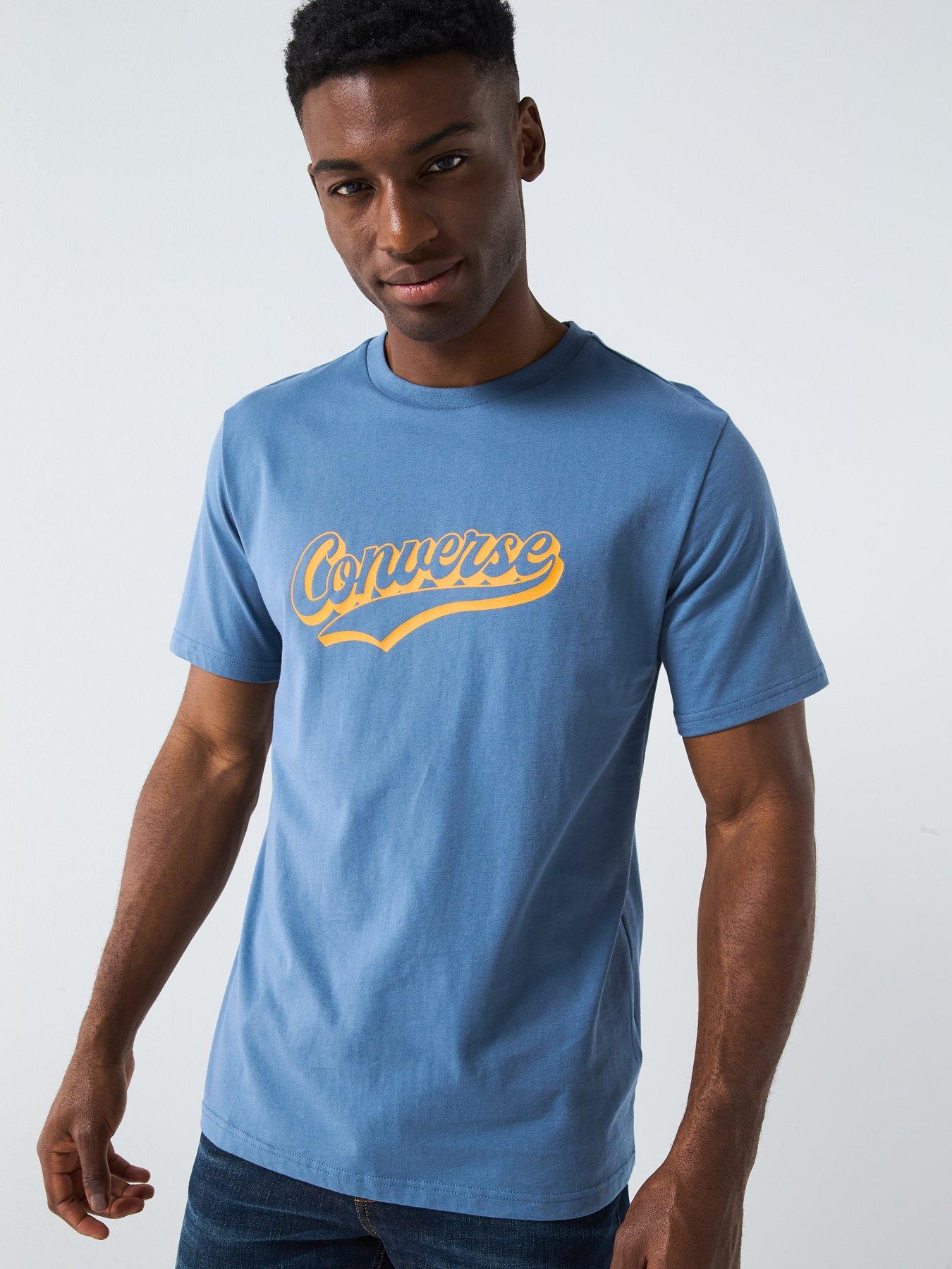 Converse Mens Sport Script T-Shirt - Blue - Lakeside Blue | Very