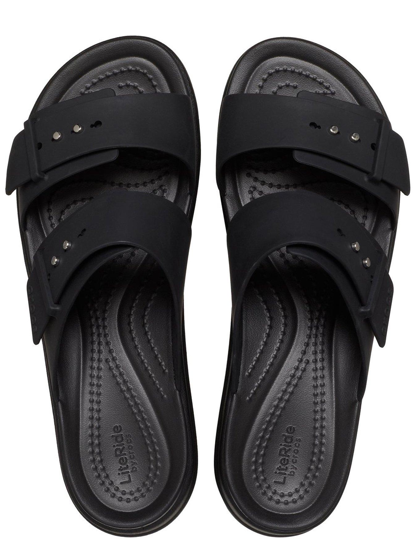Crocs Brooklyn Buckle Low Wedge- Black | Very
