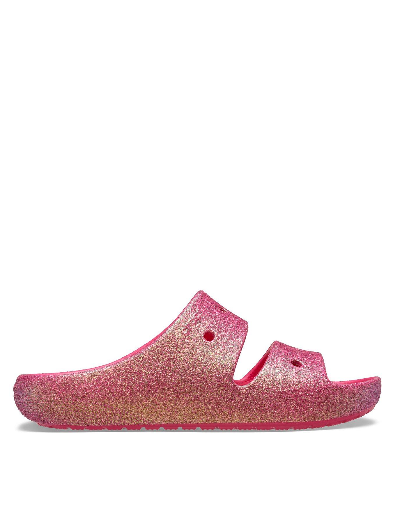 Crocs Classic Iridescent Glitter Sandal 2 - Pink | Very