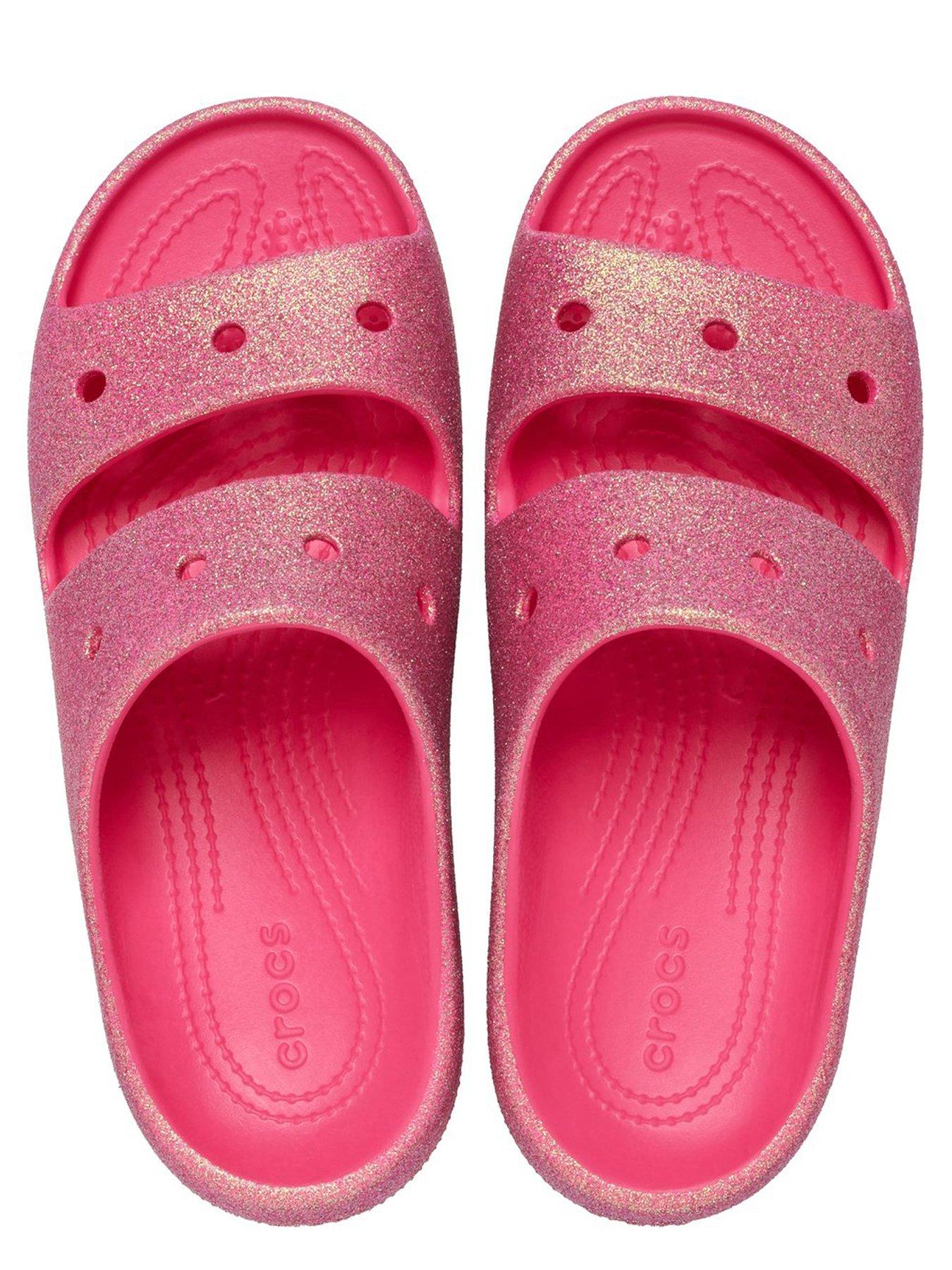 Crocs Classic Iridescent Glitter Sandal 2 - Pink | Very