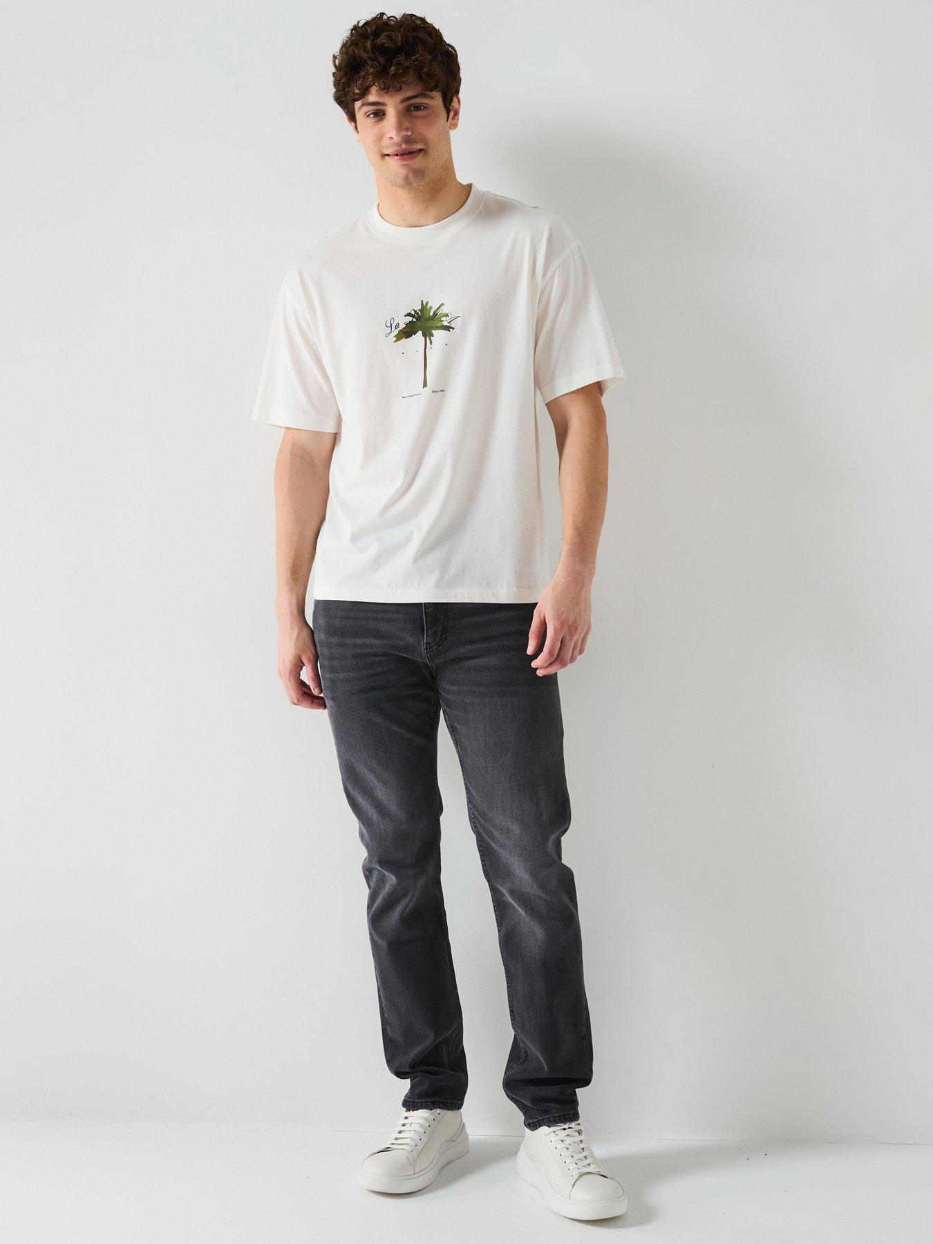 HUGO Duwom Relaxed Palm Tree T-Shirt - Natural | Very