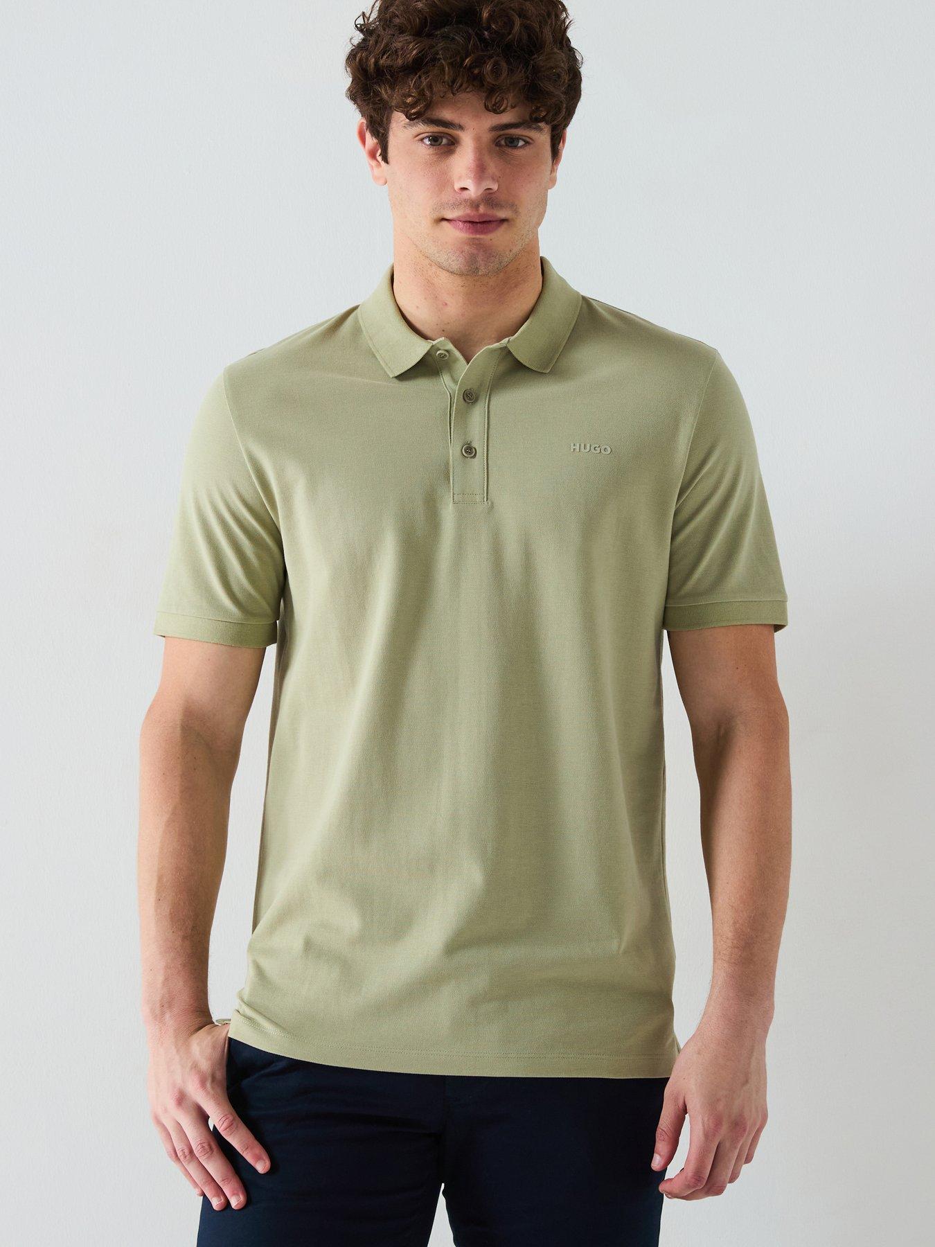 HUGO Donos222 Regular Fit Left Chest Logo Polo Shirt - Open Green | Very