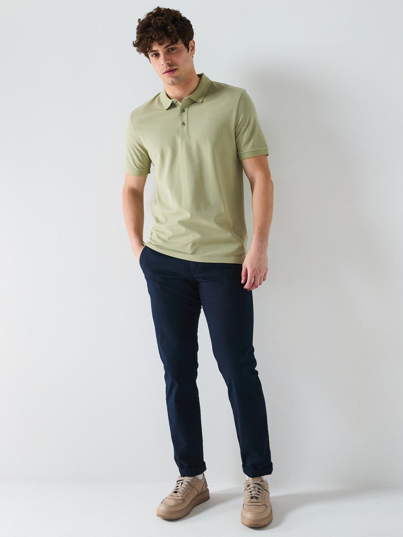 HUGO Donos222 Regular Fit Left Chest Logo Polo Shirt - Open Green | Very