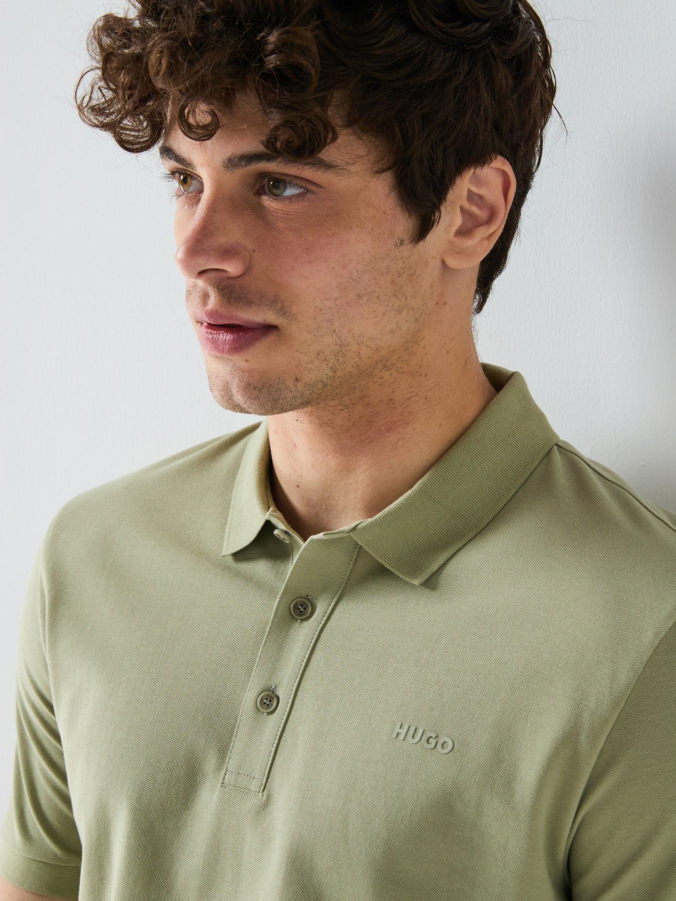 HUGO Donos222 Regular Fit Left Chest Logo Polo Shirt - Open Green | Very