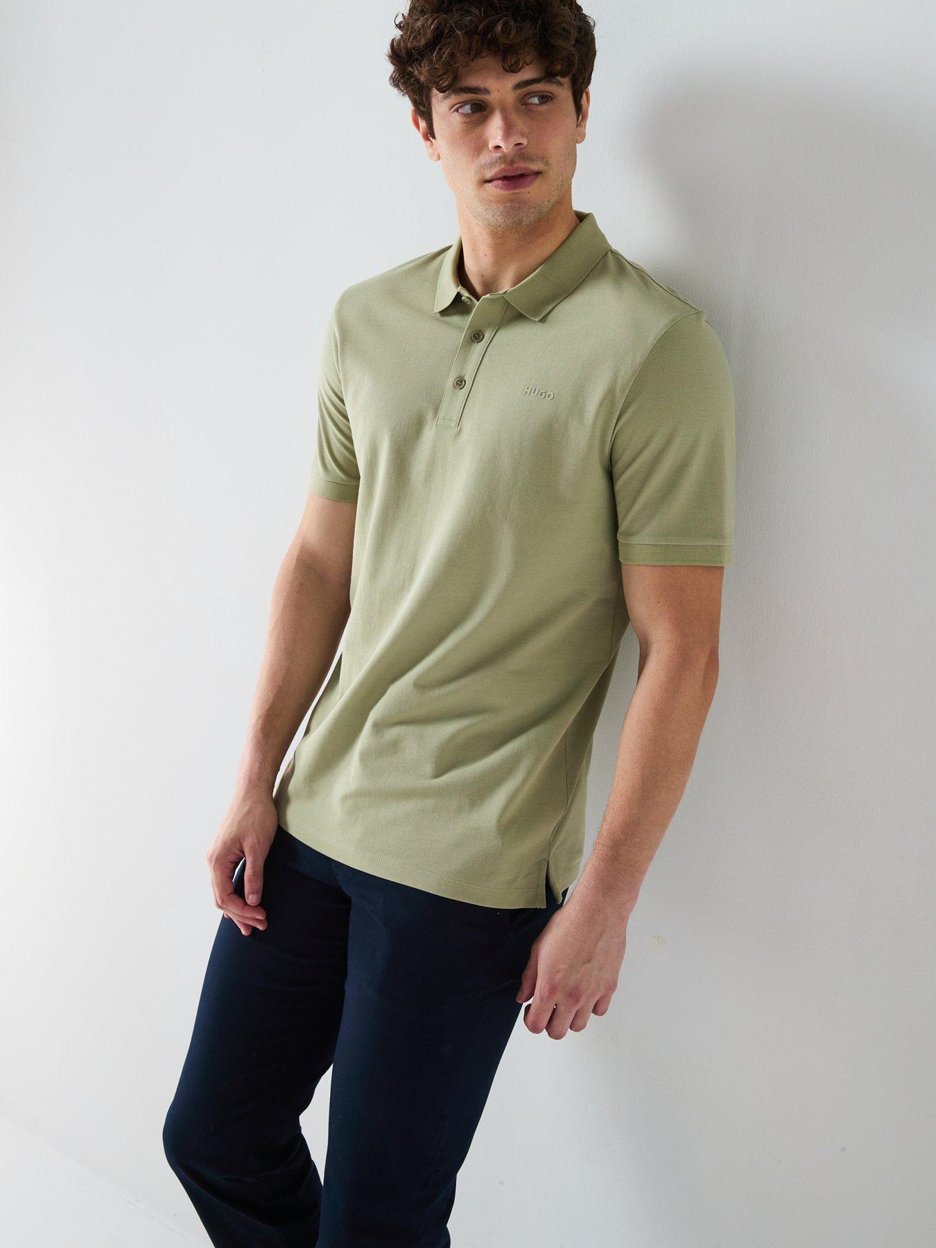 HUGO Donos222 Regular Fit Left Chest Logo Polo Shirt - Open Green | Very