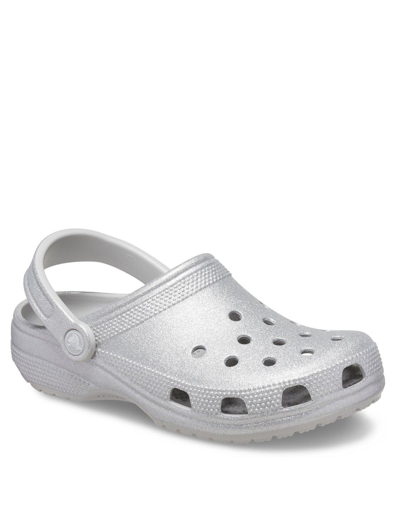 Crocs Classic Glitter Clog - Silver | Very
