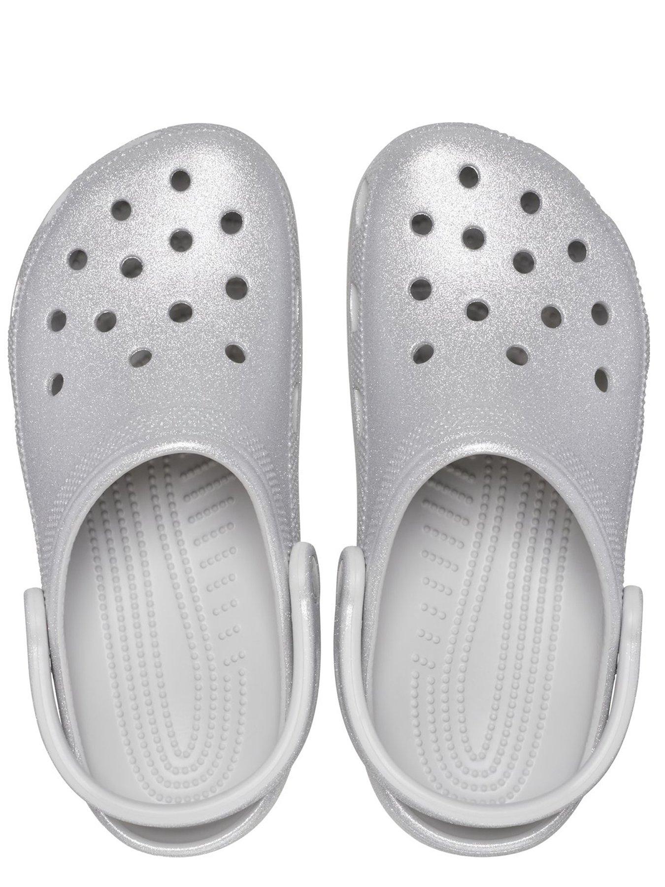Crocs Classic Glitter Clog - Silver | Very