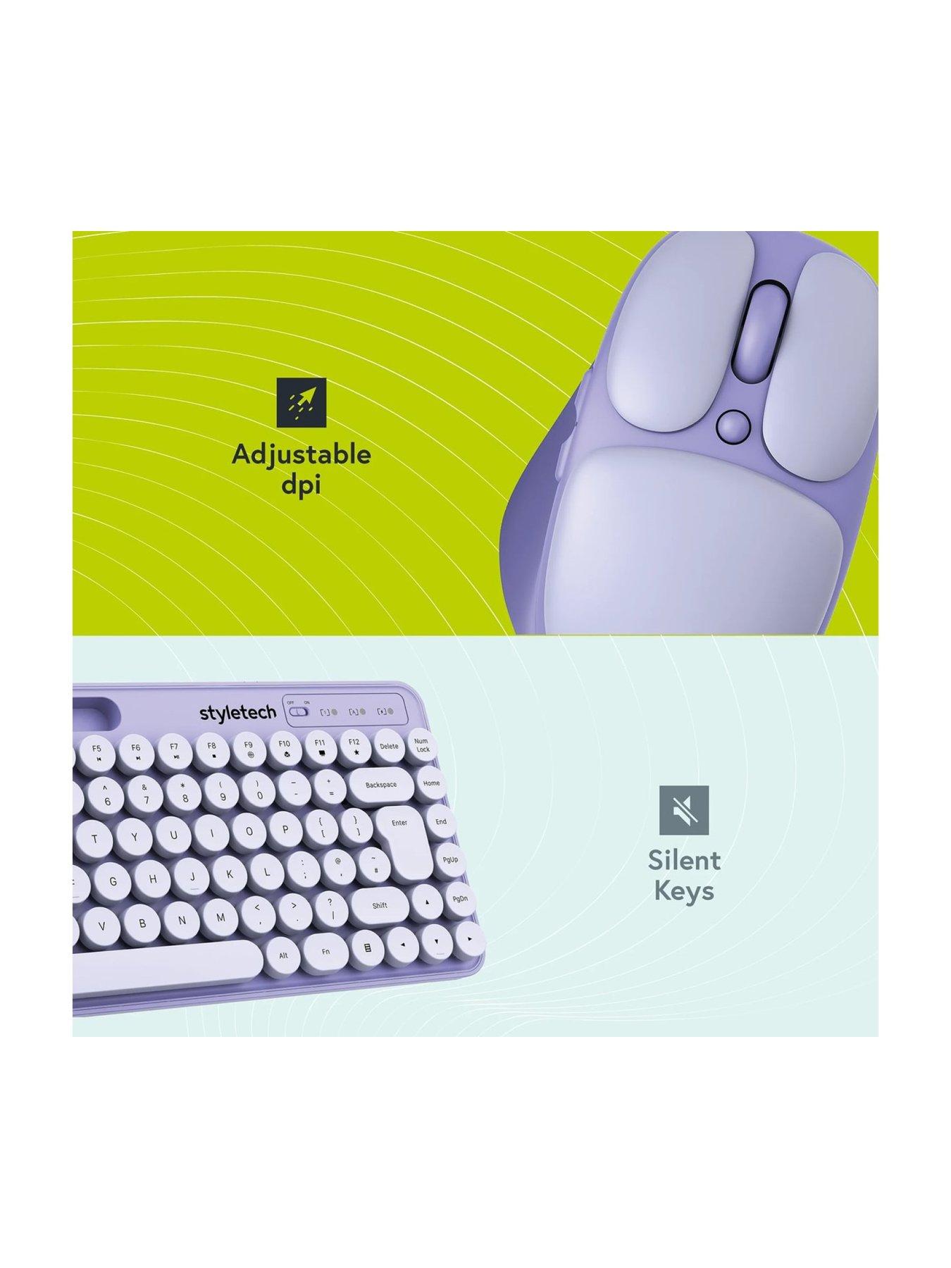Styletech MK520 Wireless Pastel Keyboard and Mouse Bundle - Lavender | Very