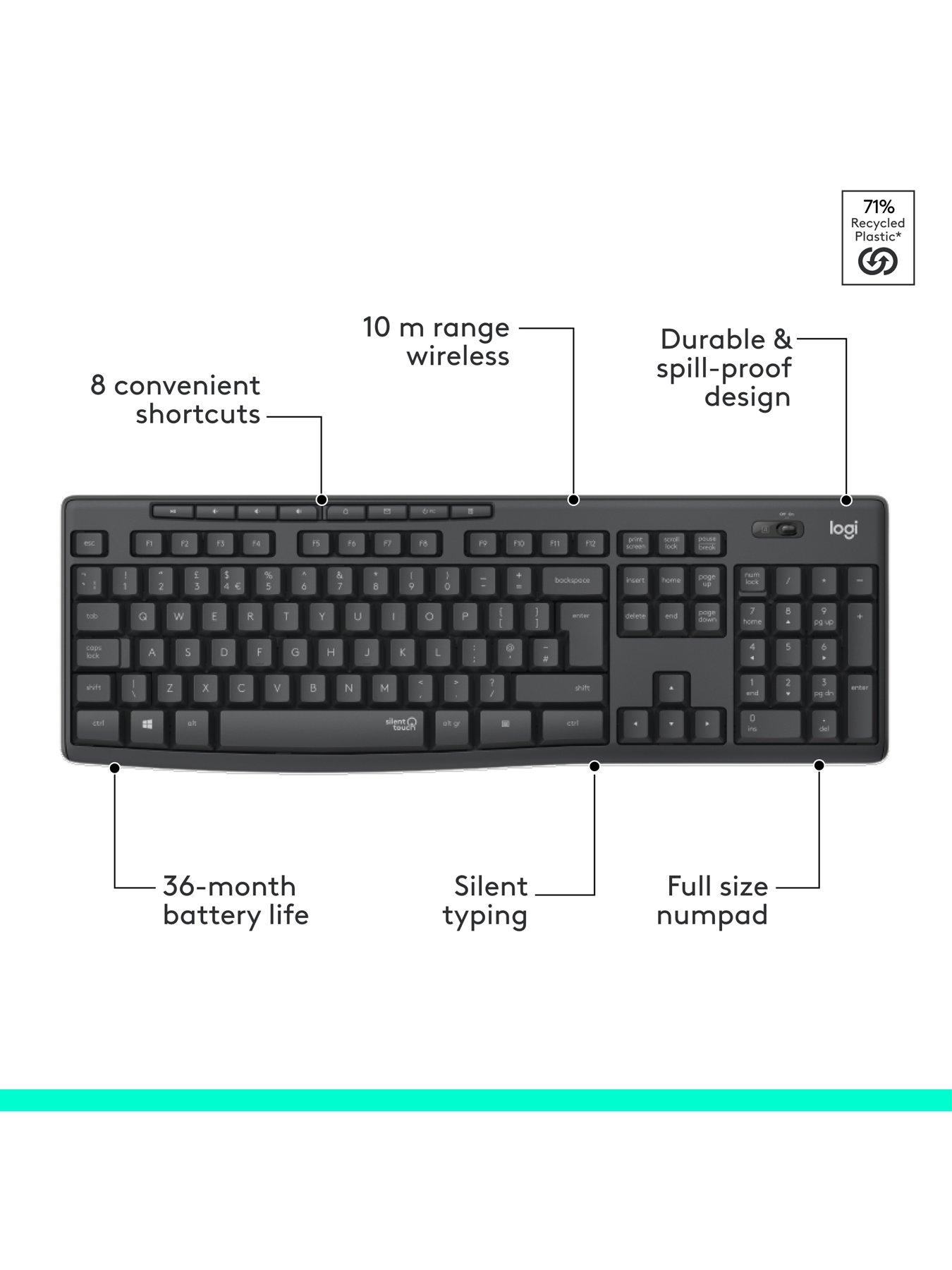 Logitech Mk295 Silent Wireless Combo - Graphite | Very