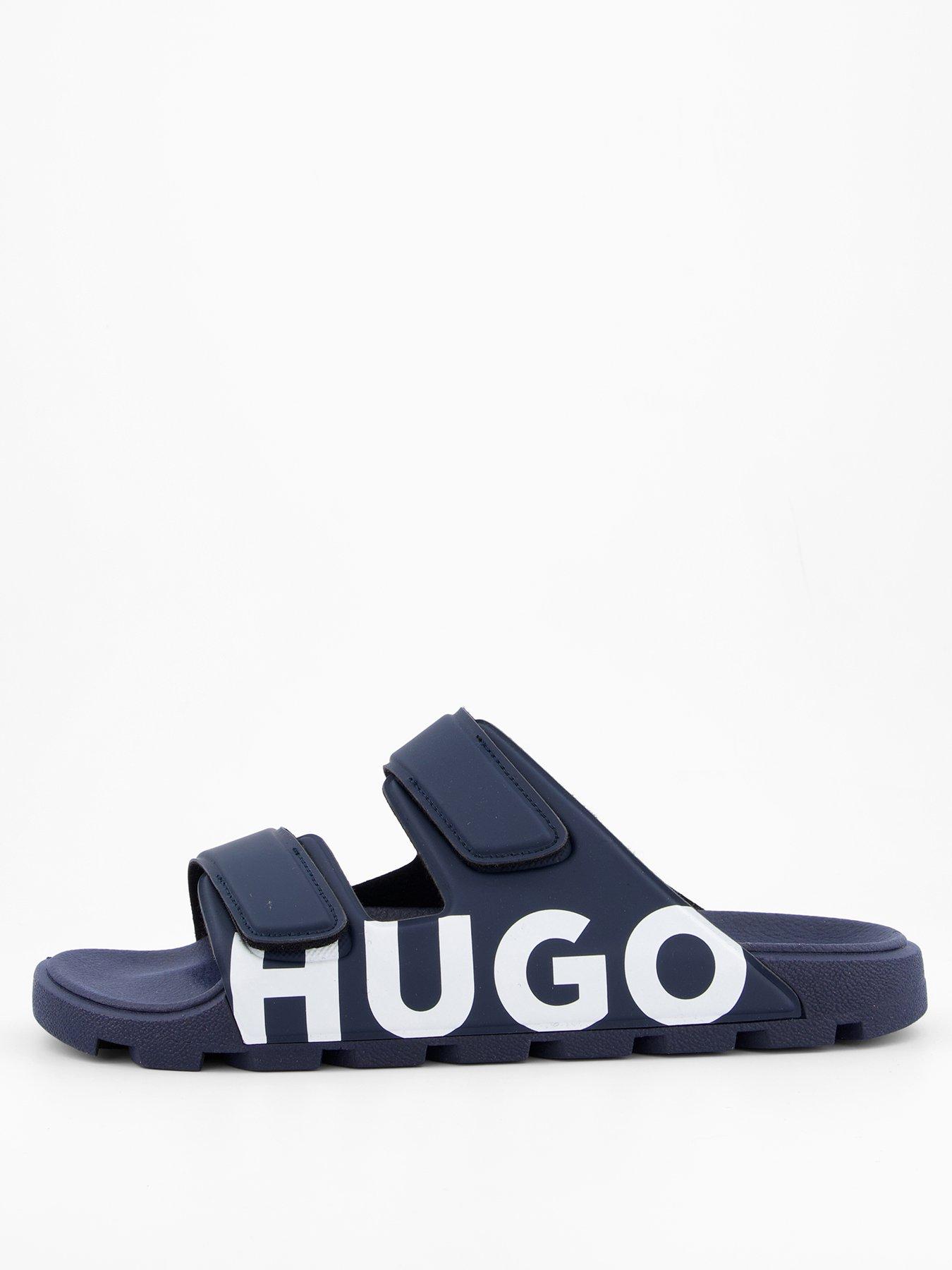 HUGO Men's Evander Two Strap Logo Sandals - Navy | Very