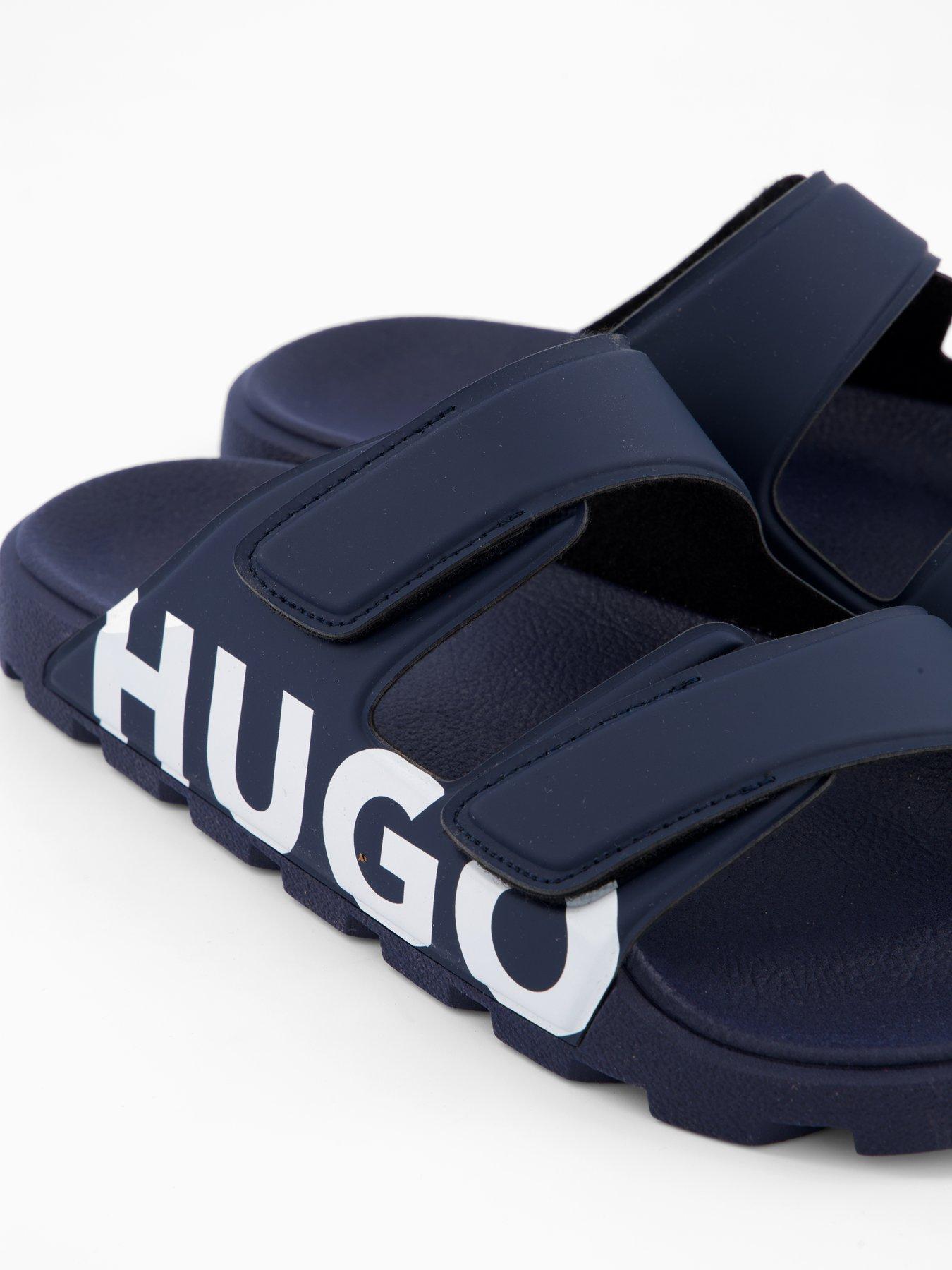 HUGO Men's Evander Two Strap Logo Sandals - Navy | Very