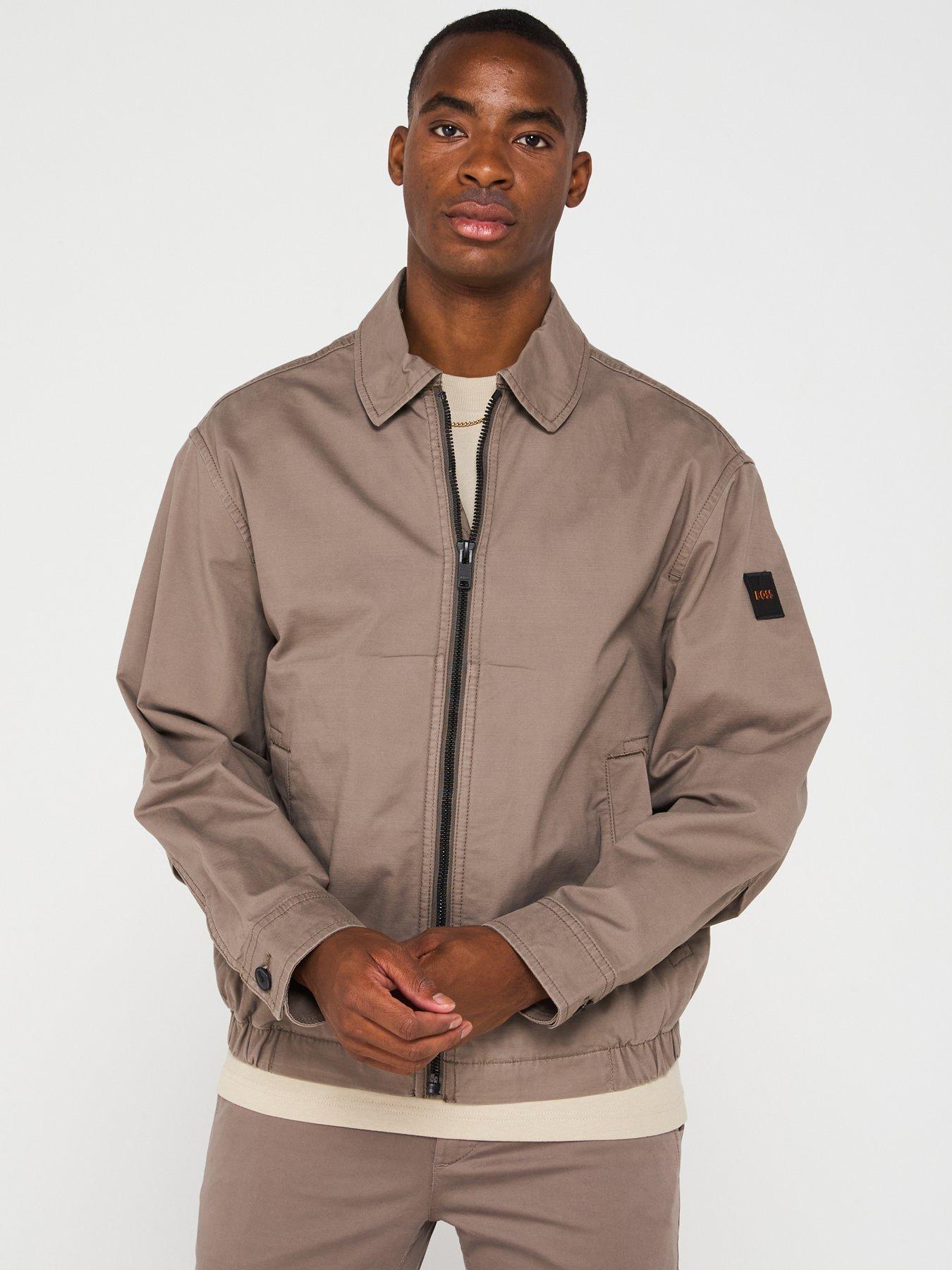 BOSS Relaxed Fit Cotton Twill Jacket - Beige | Very