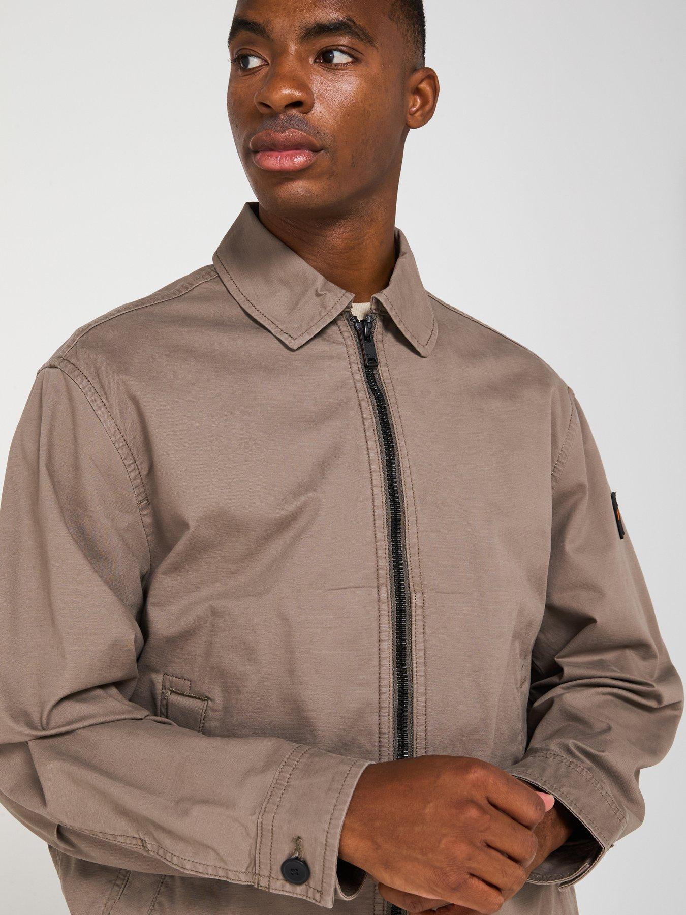 BOSS Relaxed Fit Cotton Twill Jacket - Beige | Very