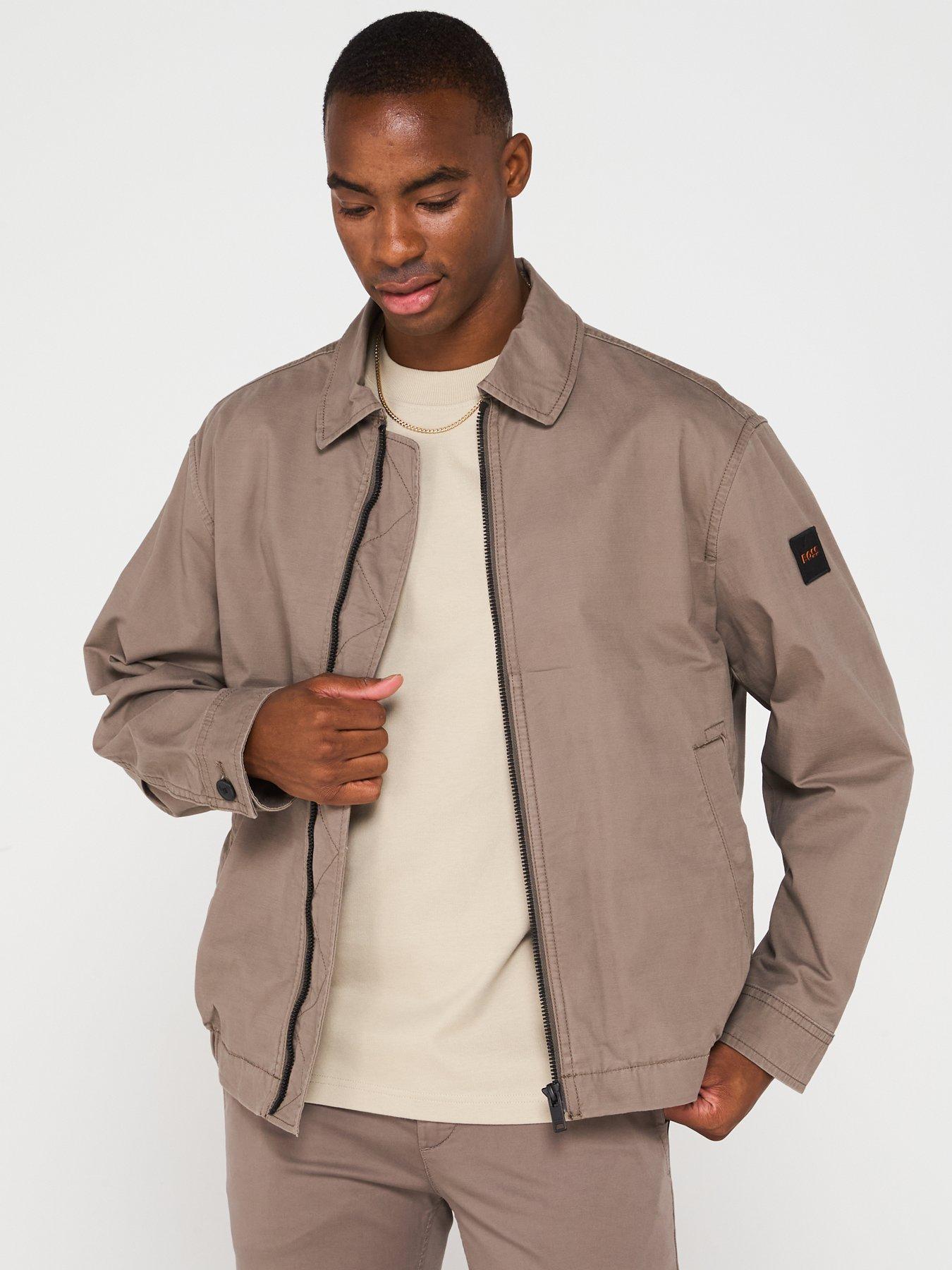 BOSS Relaxed Fit Cotton Twill Jacket - Beige | Very