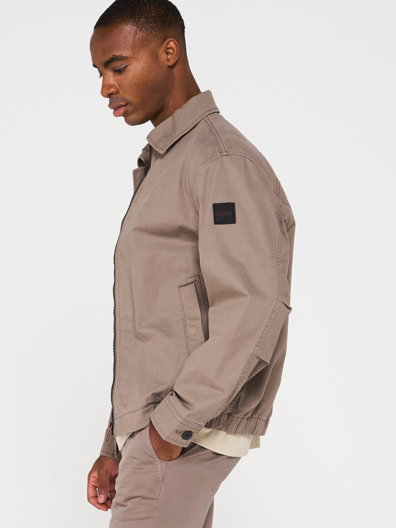 BOSS Relaxed Fit Cotton Twill Jacket - Beige | Very