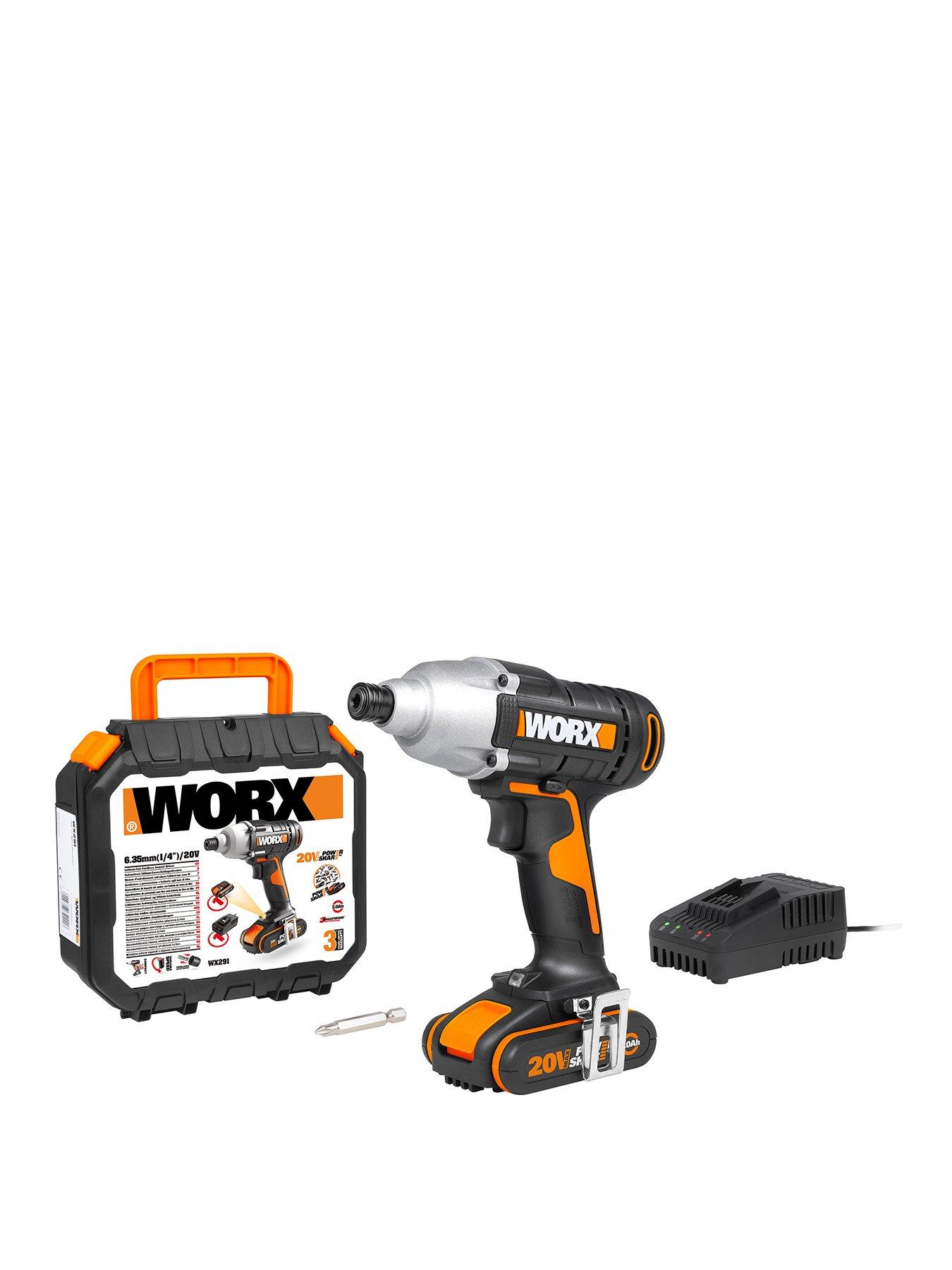 Worx 20V Cordless Impact Driver with x1 2.0Ah Battery & Charger | Very