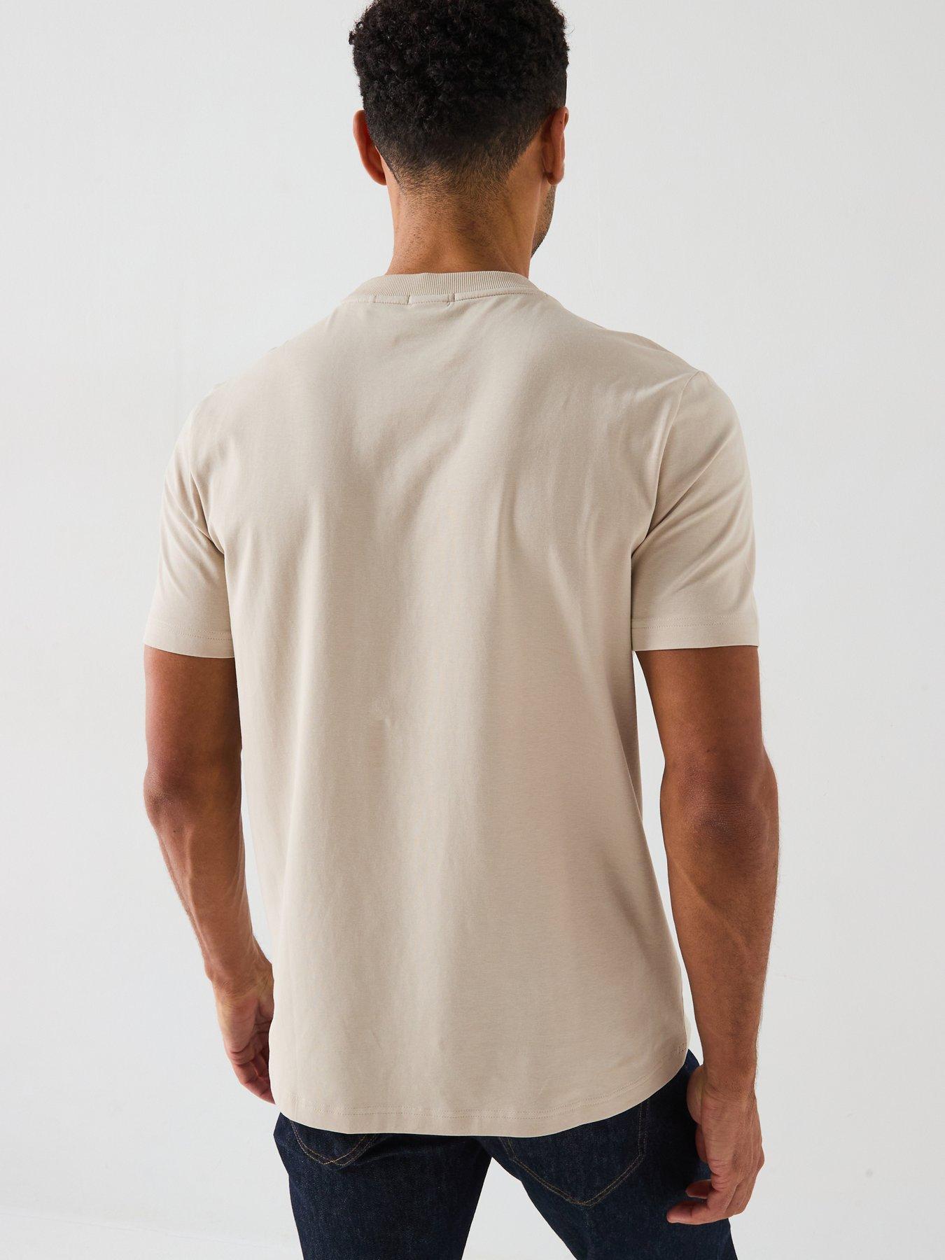 BOSS Contrast Logo T-Shirt - Light Beige | Very