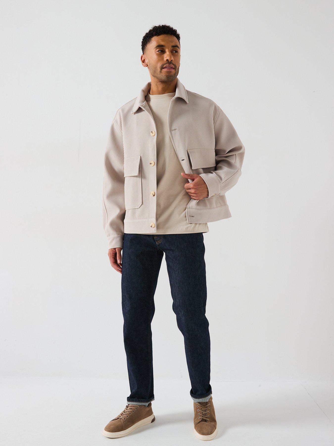 BOSS Contrast Logo T-Shirt - Light Beige | Very