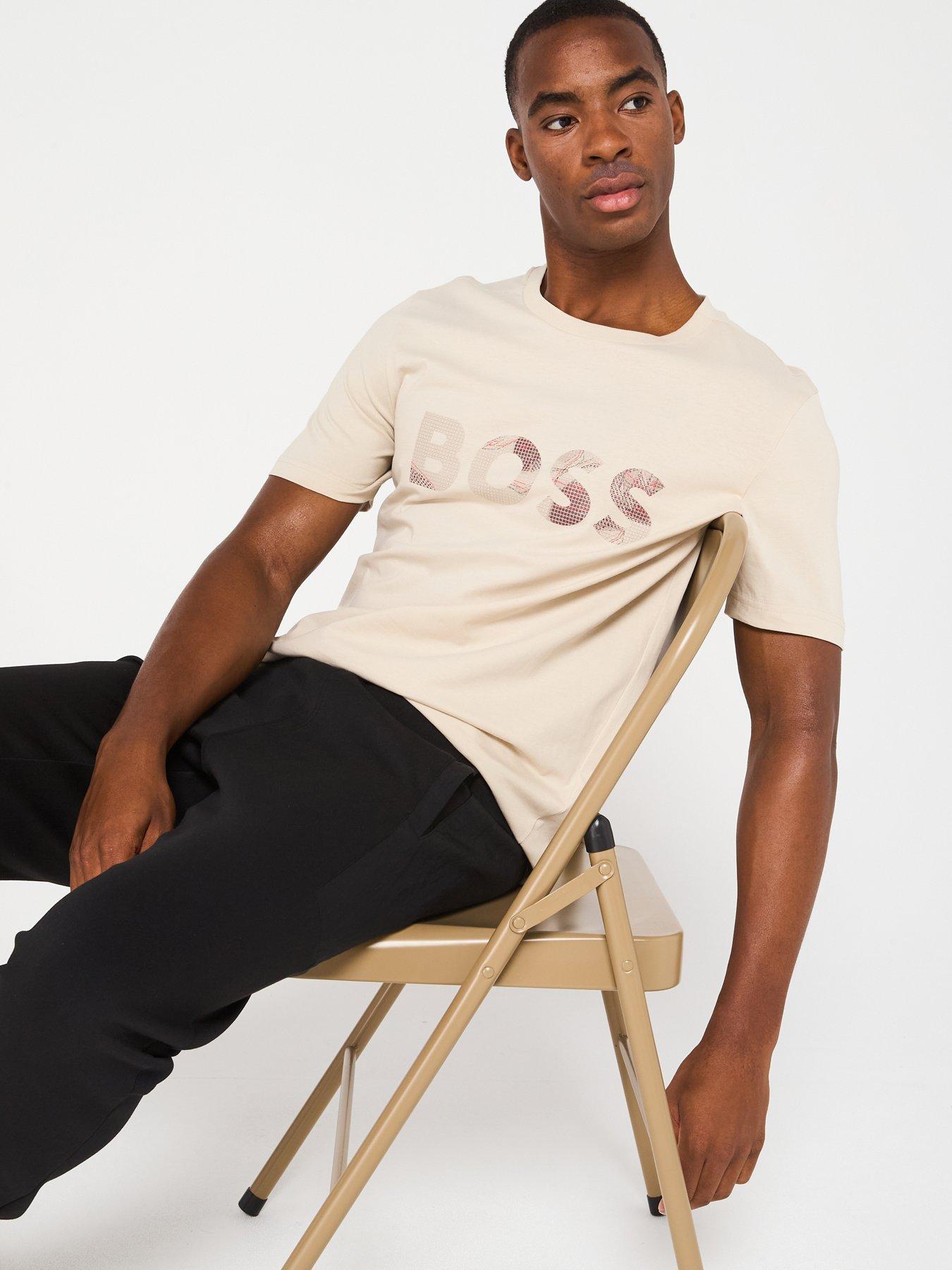 BOSS Logo T-Shirt - Light Beige | Very