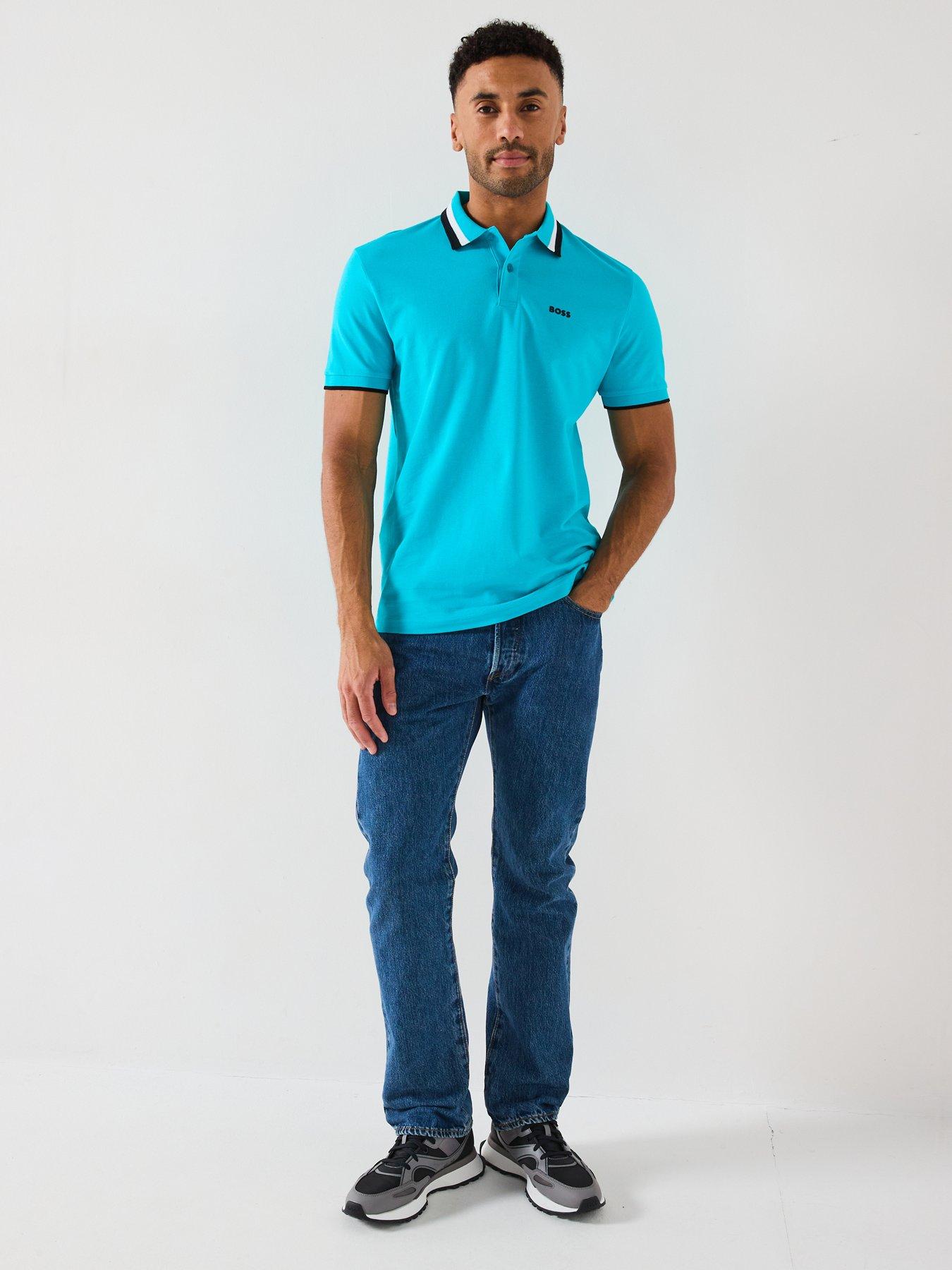 BOSS Paddy AP Heritage Polo Shirt - Light Blue | Very
