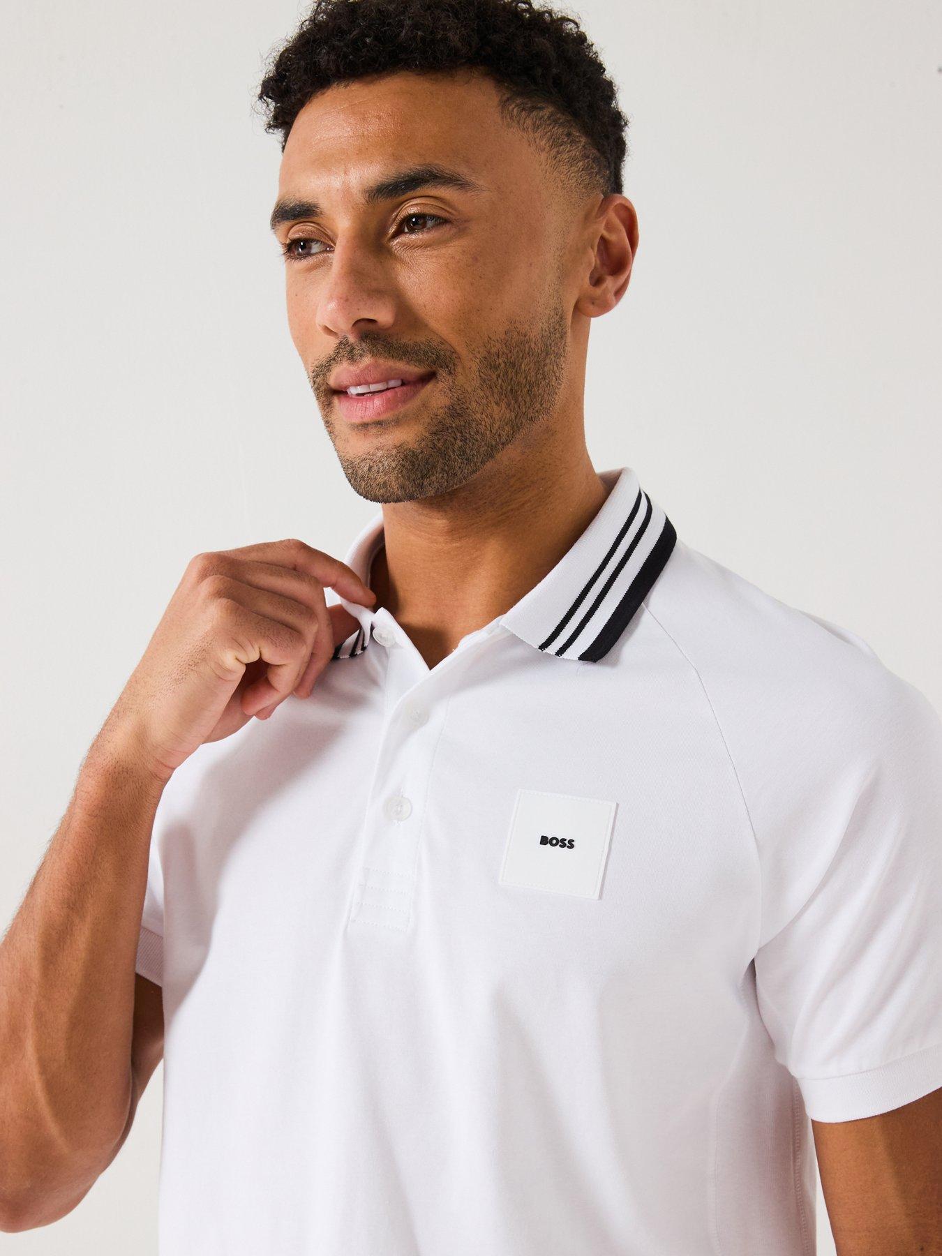 BOSS Paddy Rib Polo Shirt - White | Very