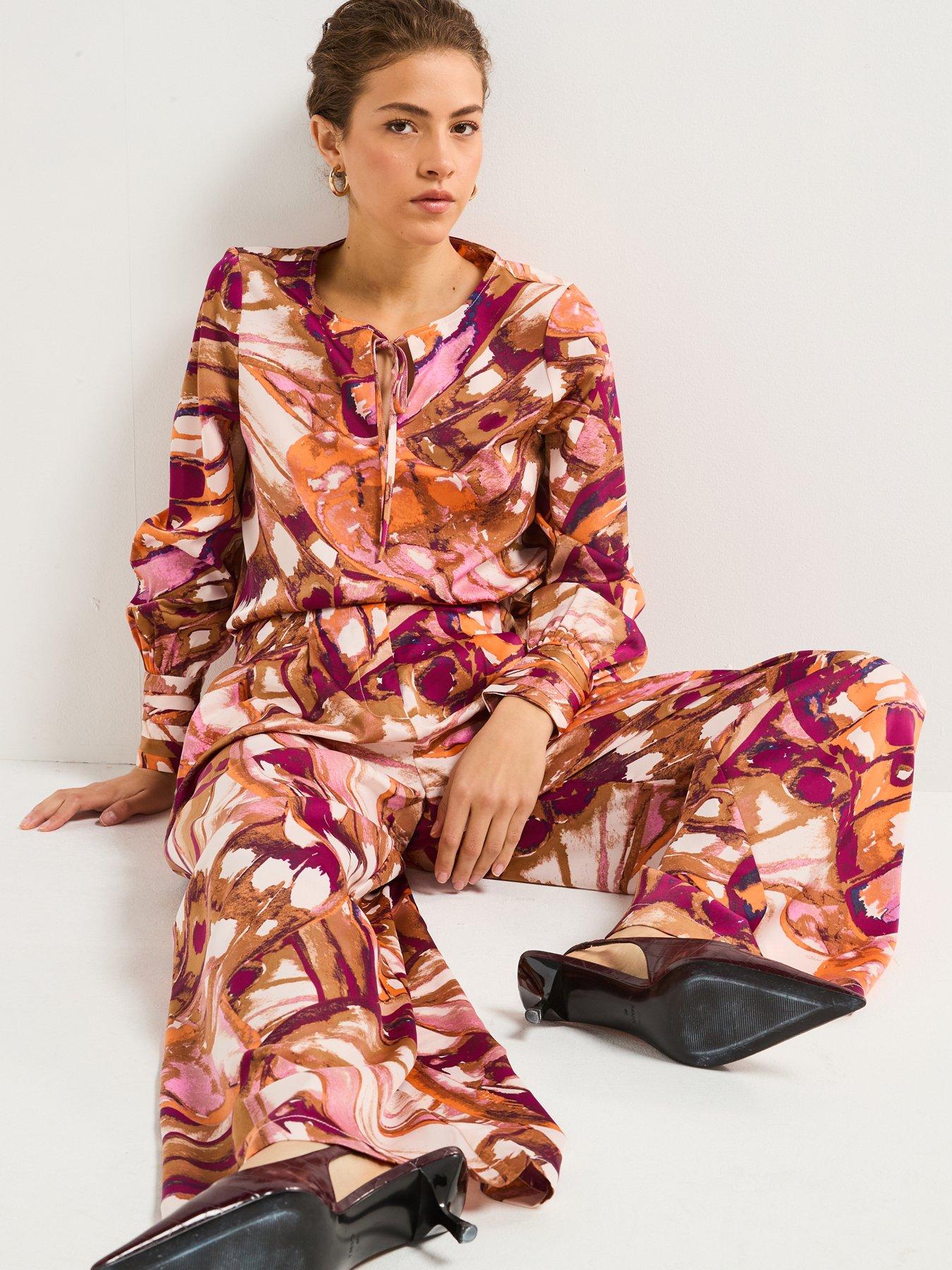 Vero Moda Linea Mid Waist Wide Leg Woven Pants - Multi | Very
