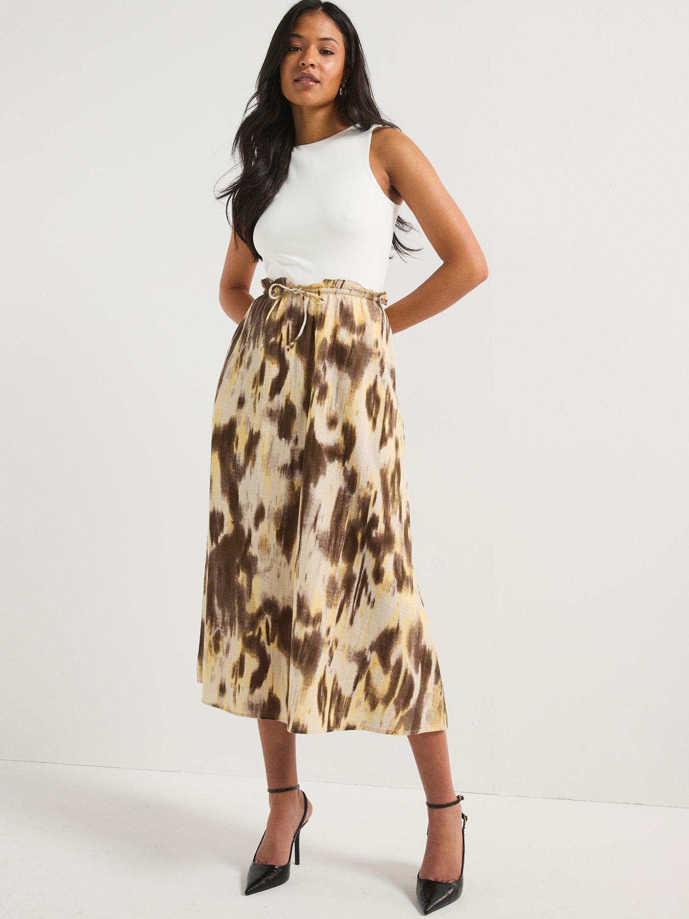 Vero Moda Woven Print Ankle Skirt - Multi | Very