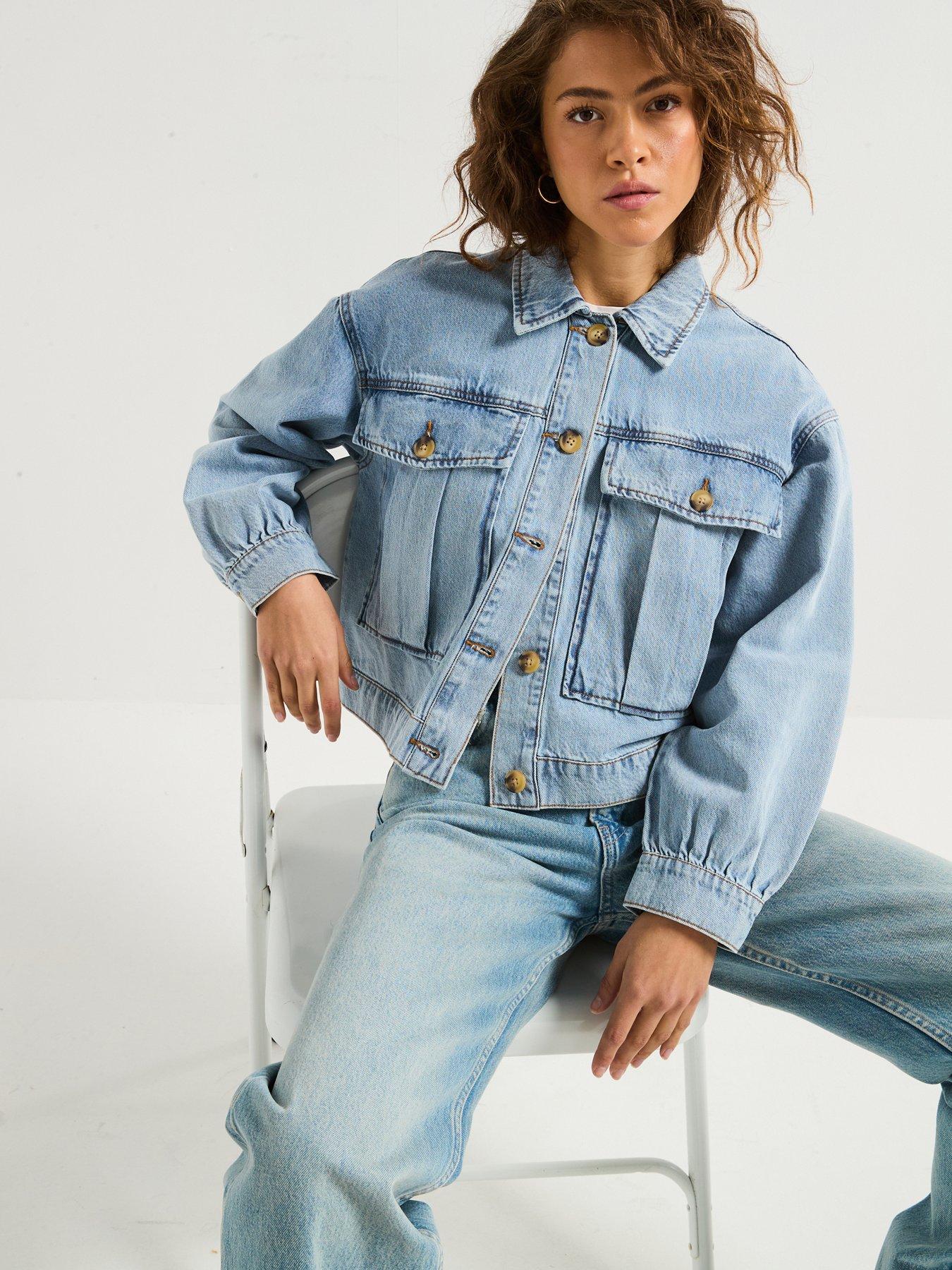Vero Moda Pocket Detail Denim Jacket - Light Blue | Very