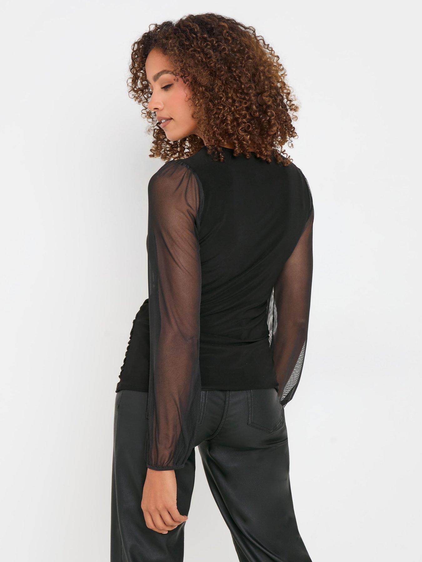 M&Co Wrap Mesh Top - Black | Very