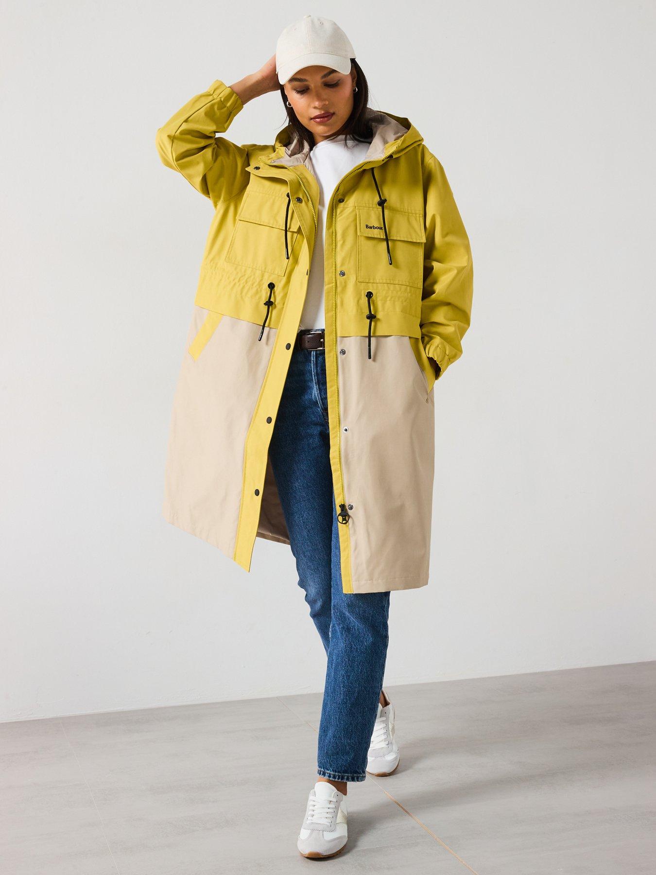 Barbour Evie Showerproof Parka - Yellow | Very