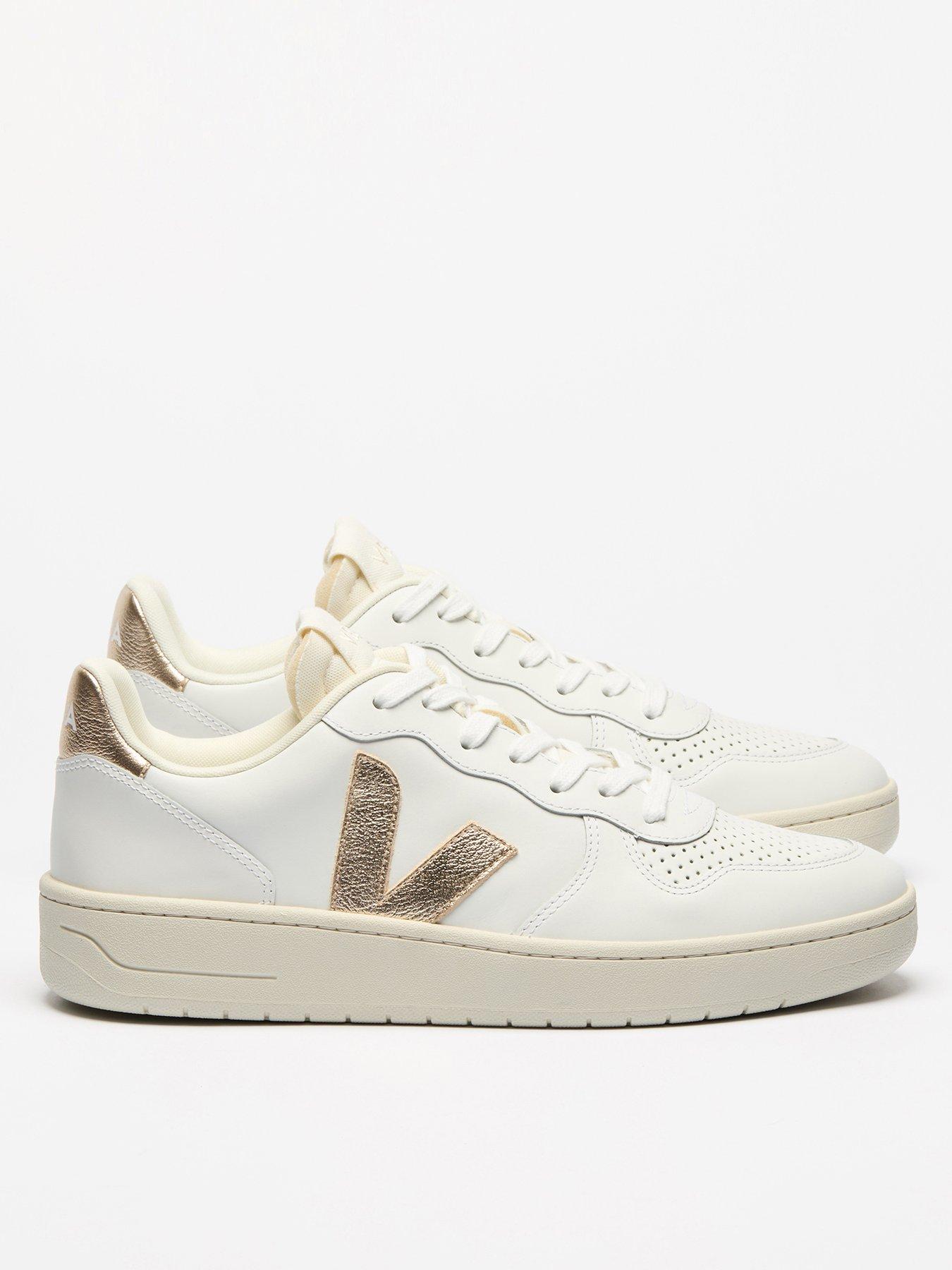 Veja Women's V-10 Trainers - White/Gold | Very