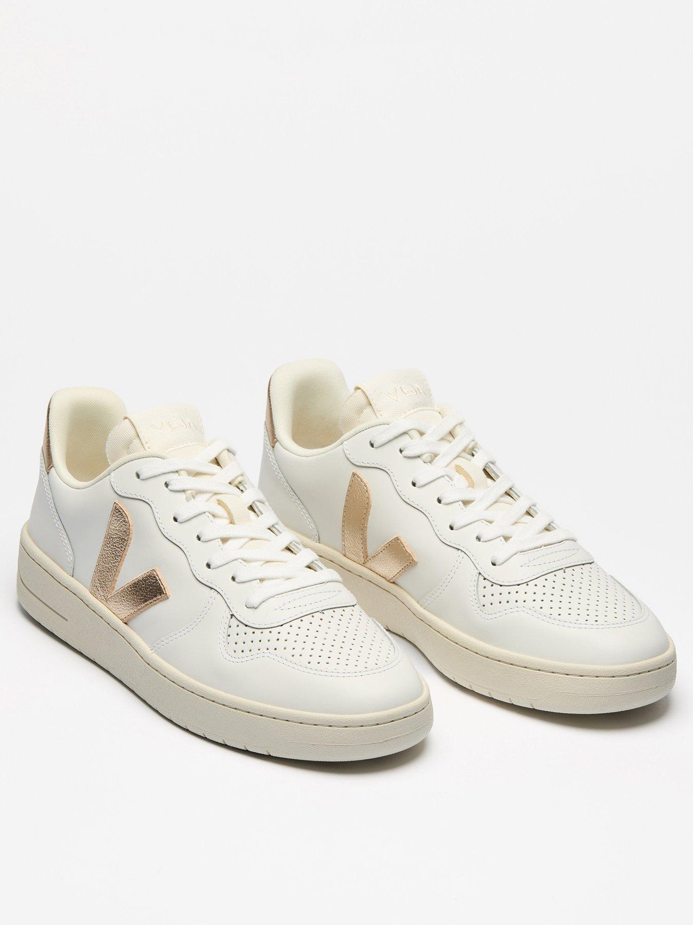 Veja Women's V-10 Trainers - White/Gold | Very
